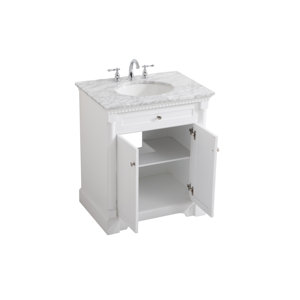 Red Barrel Studio® 30'' Single Bathroom Vanity with Marble Top ...