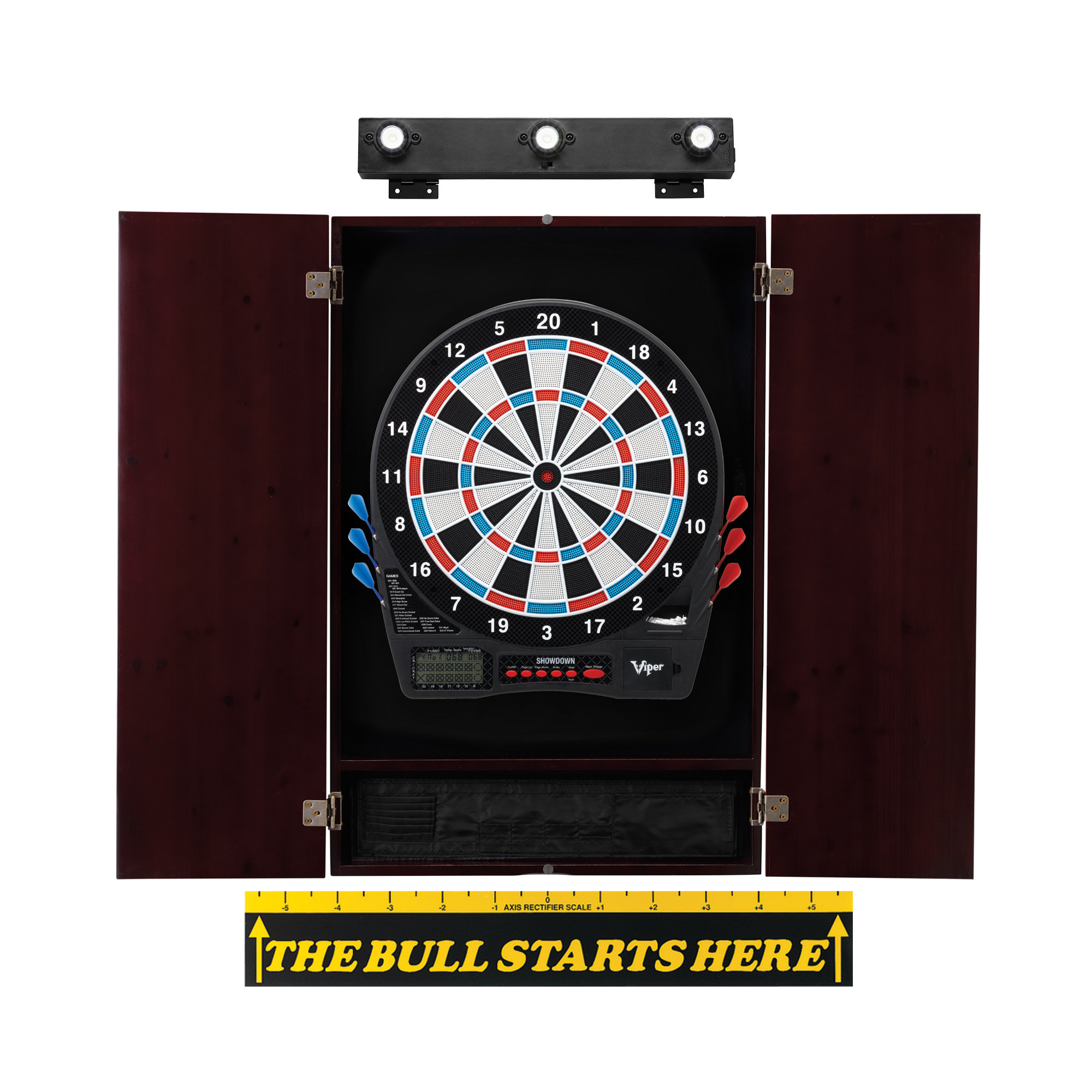 Viper Showdown Electronic Dartboard, Metropolitan Mahogany Cabinet ...