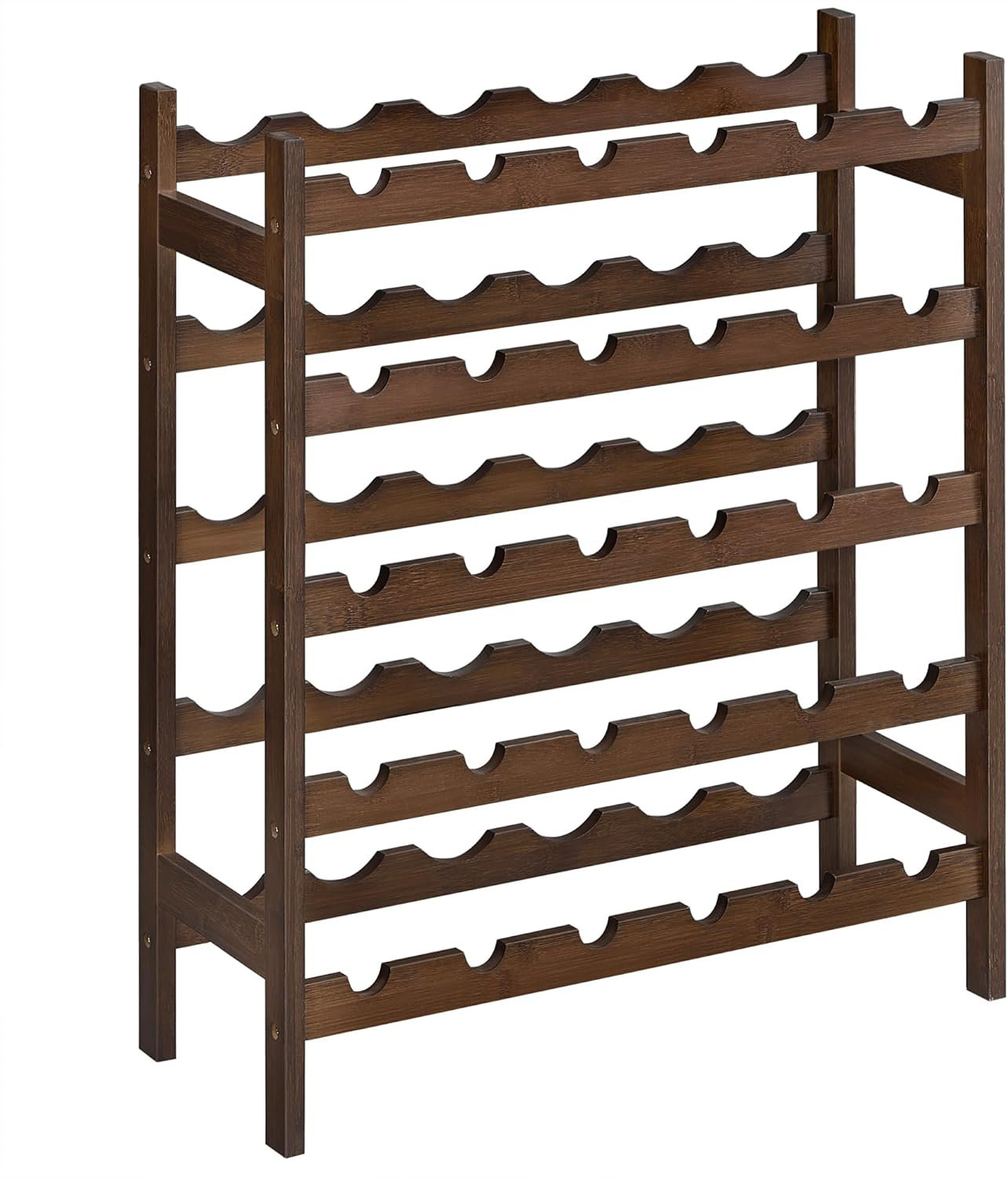 Dakota Fields 30-Bottle Wine Rack, 5-Tier Freestanding Floor Bamboo ...