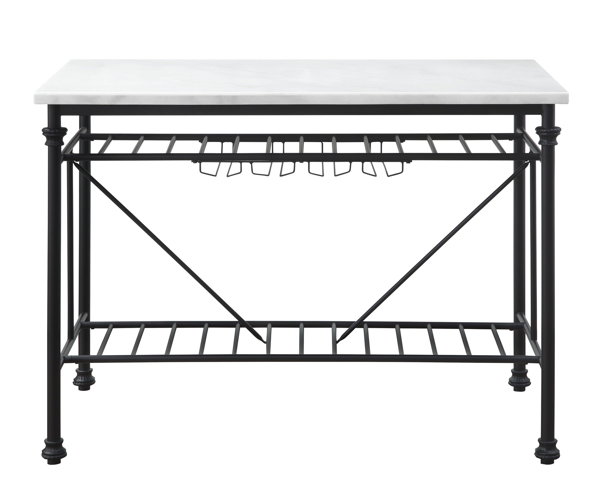 Charlton Home® Metal Kitchen Island, Rectangular Kitchen Island For ...