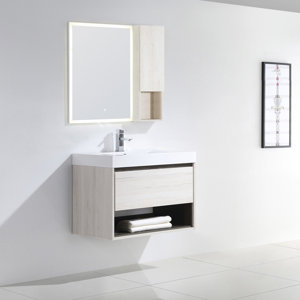 Wrought Studio™ Thynes 30" Wall-Mounted Single Bathroom Vanity Set ...