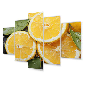 Design Art Fruit Pucker Lemon Pointillism II - Food & Beverage Metal ...