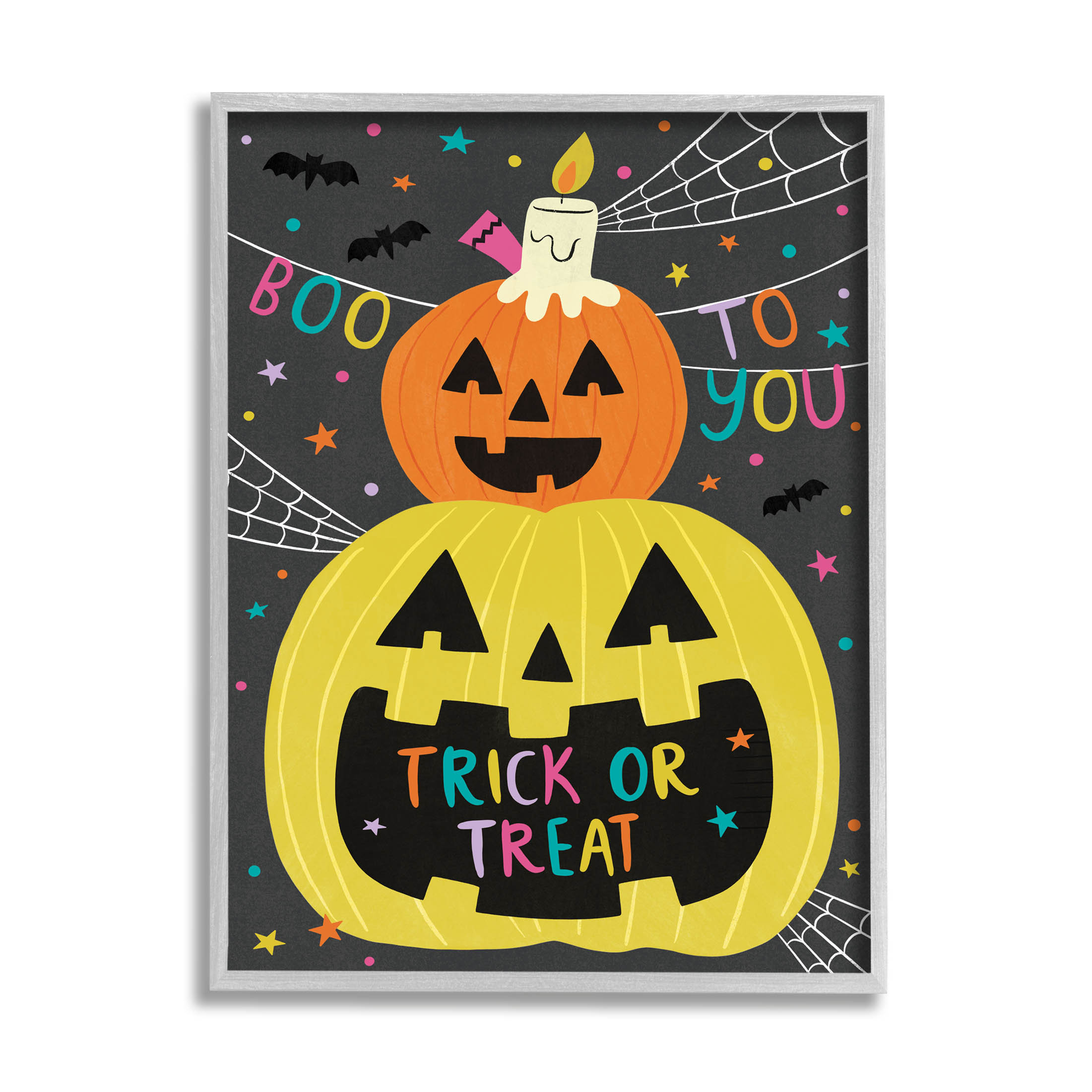 Stupell Industries Boo To You Fun Jack-O-Lanterns Framed Giclee Art By ...