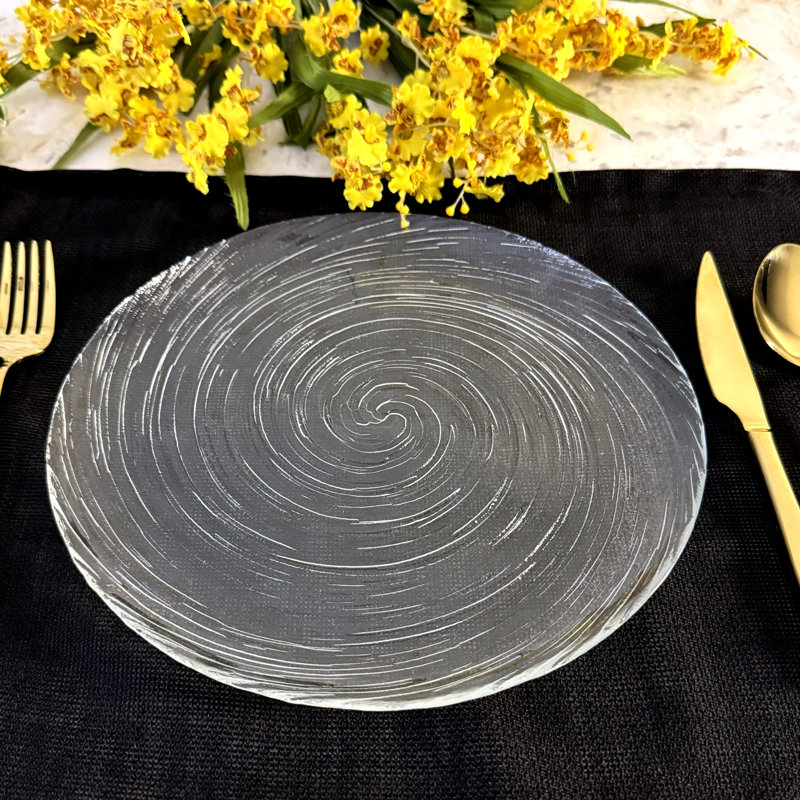 Wrought Studio™ Lyalya Glass Dinner Plate Set of 12 | Wayfair