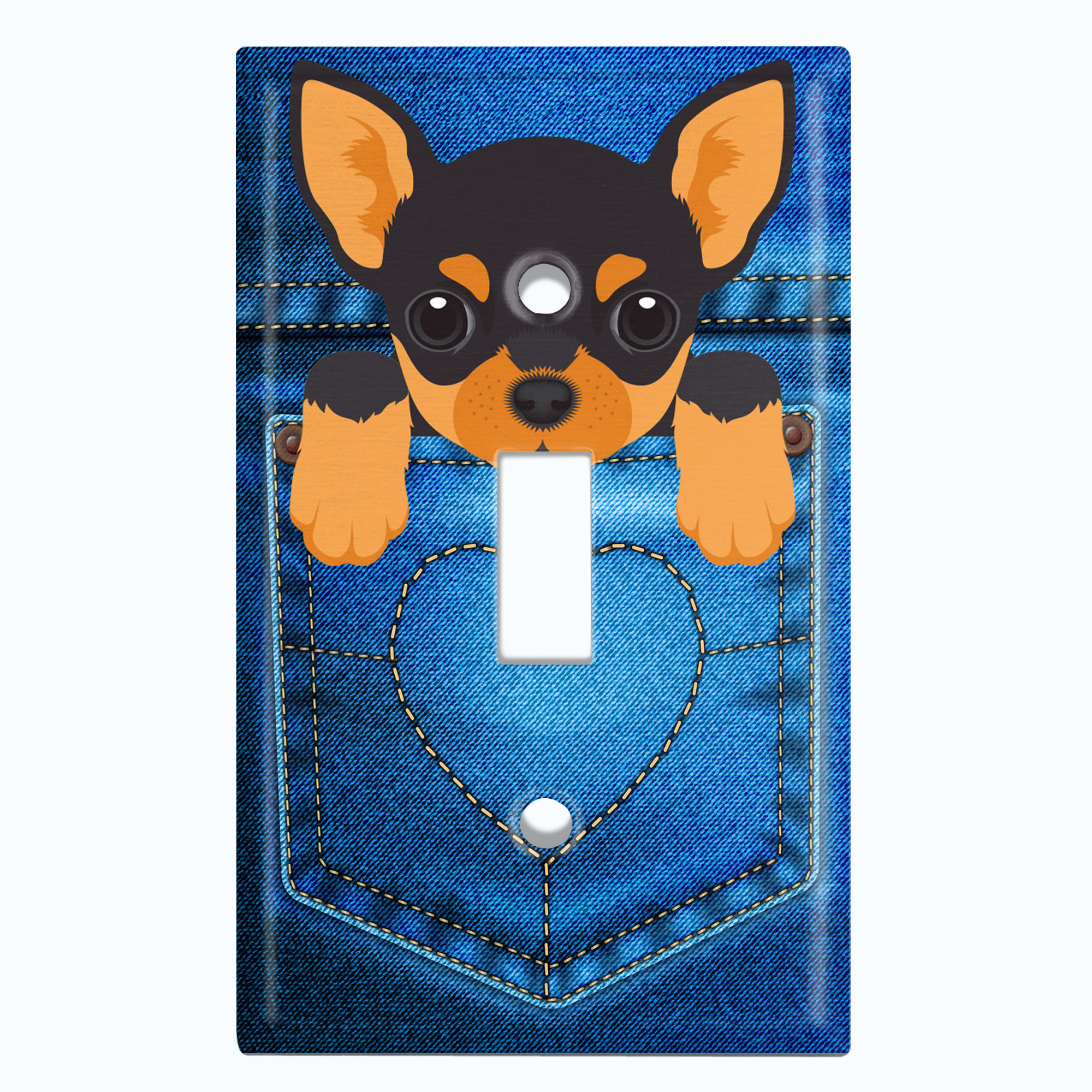 WorldAcc Cute Puppy Dog Chihuahua Jean Pocket 1 Gang Toggle Light ...