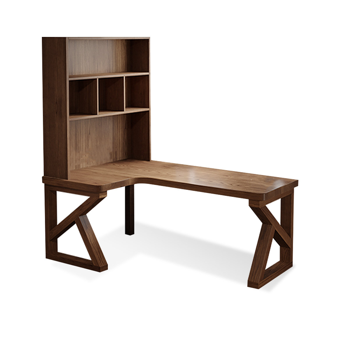 One Allium Way Nut-brown Free form Solid Wood Executive Desk - Wayfair ...