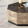 Loon Peak® 38" Octagon Coffee Table - Retro Rustic Center Table with 3D ...