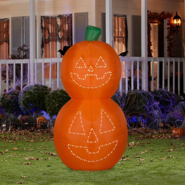 Gemmy Industries Airblown Jack-O'-Lantern Stack with Micro Lights ...