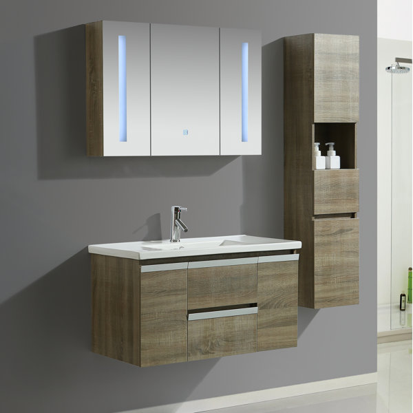 17 Stories Candise 900mm Wall Hung Single Vanity Unit | Wayfair.co.uk