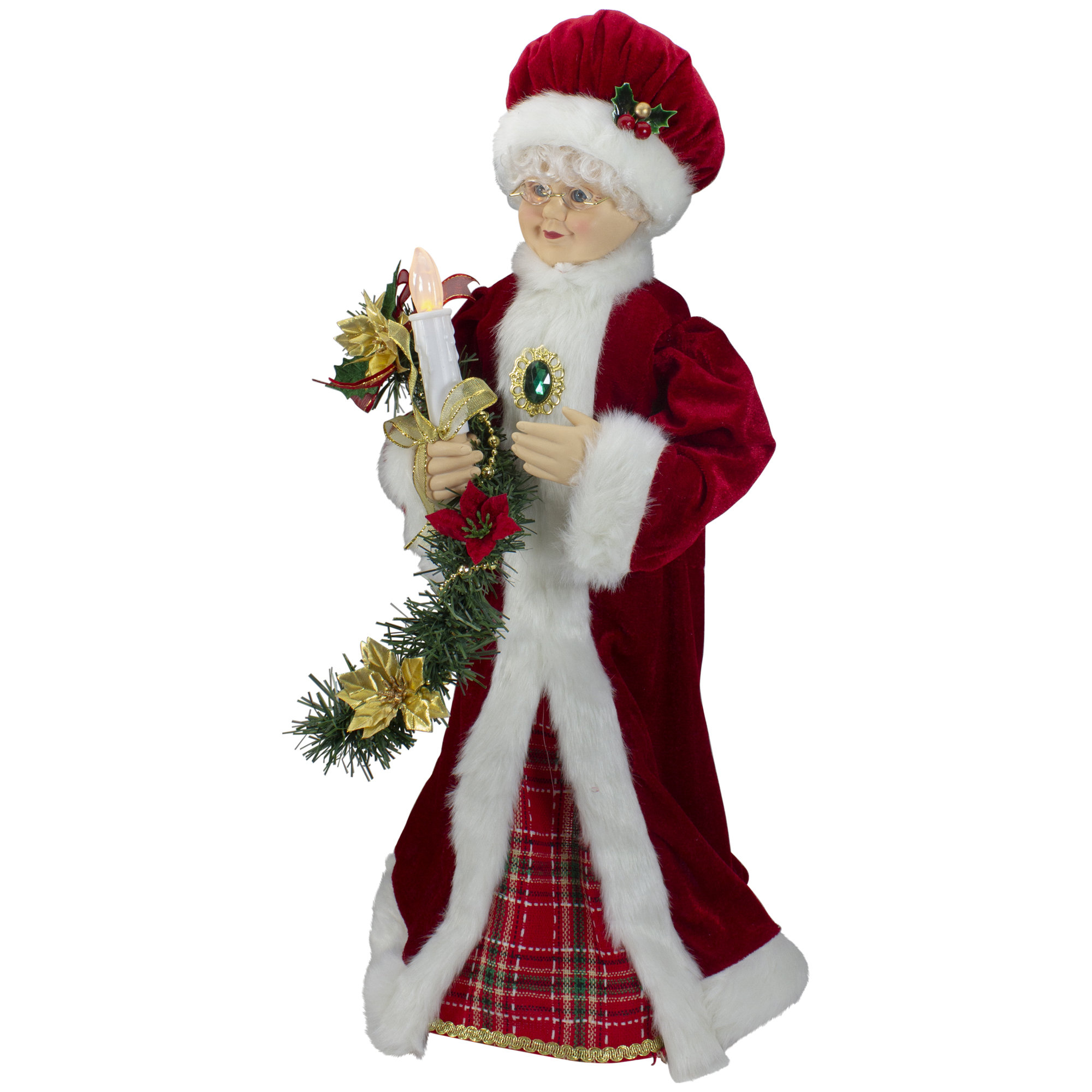 Northlight Seasonal 24-Inch Animated Mrs. Claus with Lighted Candle ...