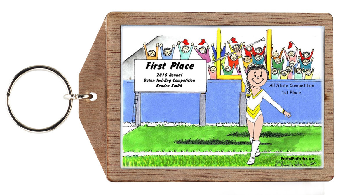 Printed Perfection Personalized Baton Twirler - Female Key Chain | Wayfair