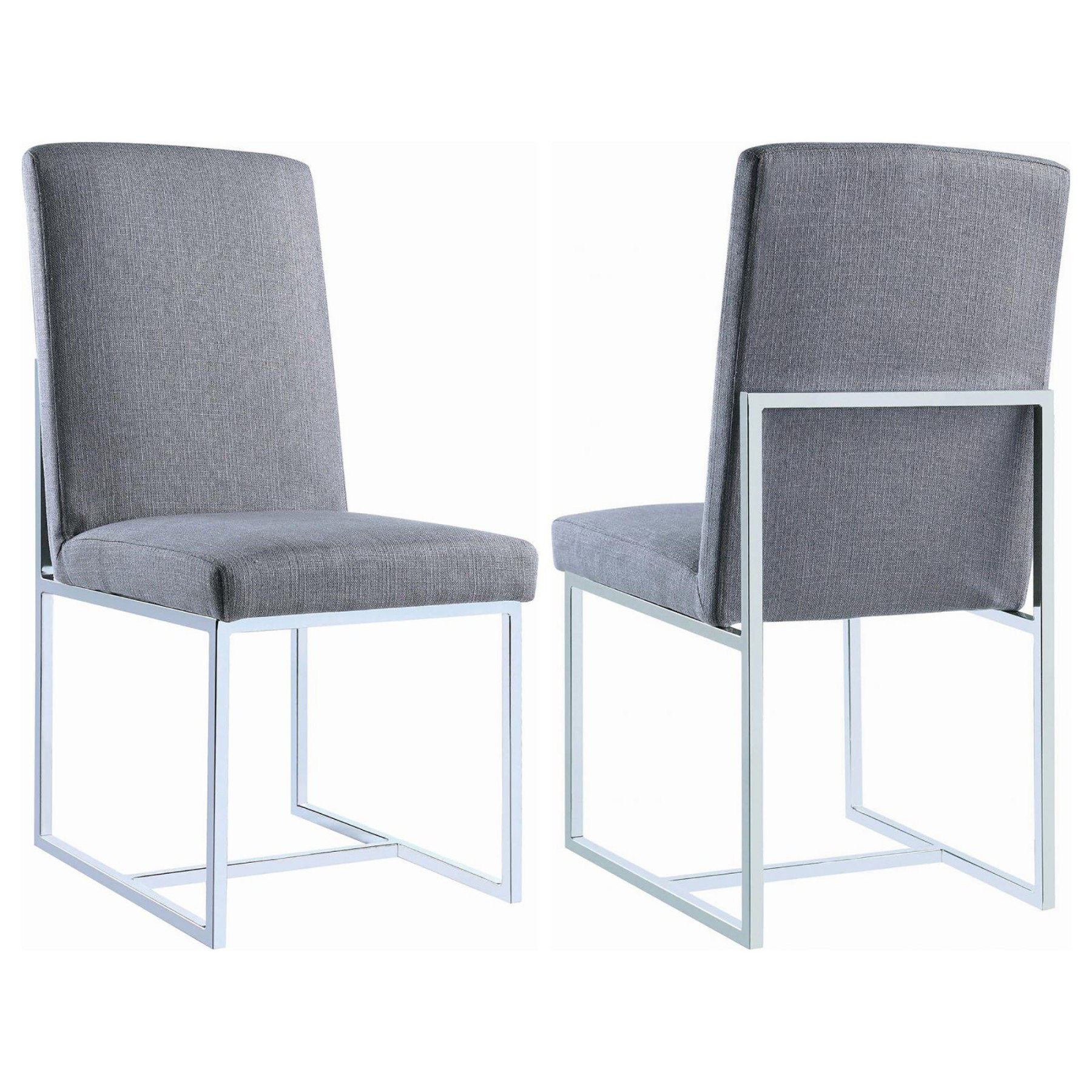 Orren Ellis Grey Cube Base Dining Chair (Set of 2) | Wayfair