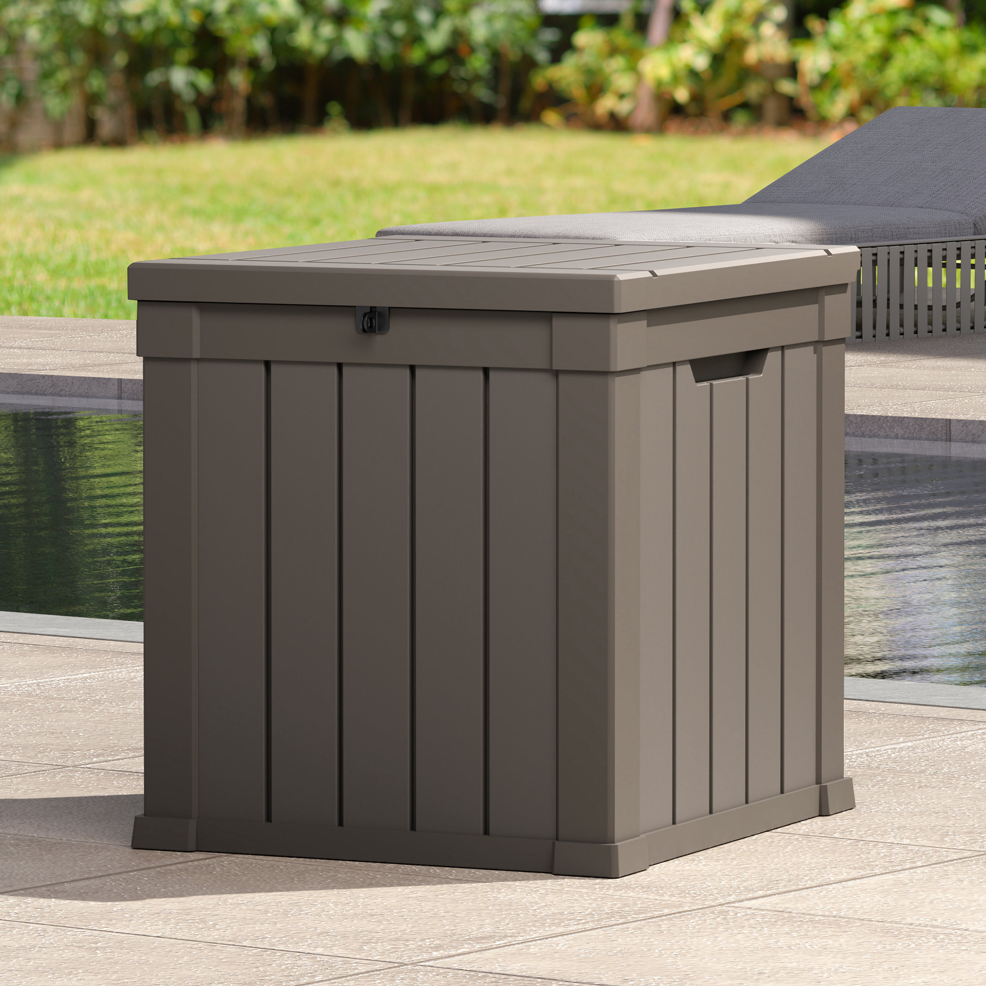 Edrosie Inc 51 Gallons Water Resistant Resin Lockable Deck Box ...