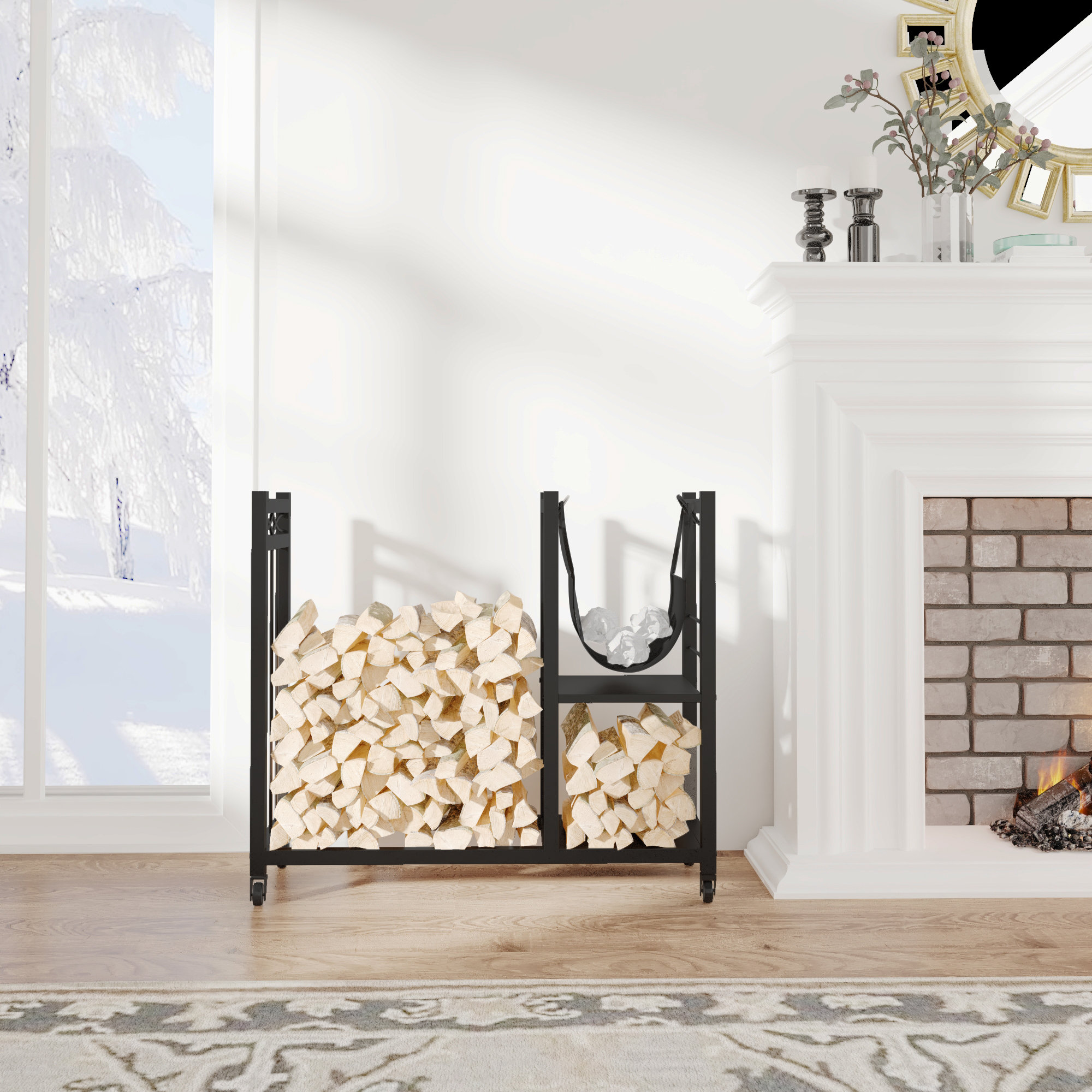 Latitude Run® Aadyant 31'' W Metal Log Rack | Wayfair