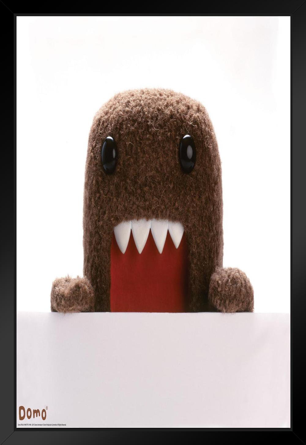 Trinx Domo Peeking Plush Funny Cute Matted Framed Art Print Wall Decor ...