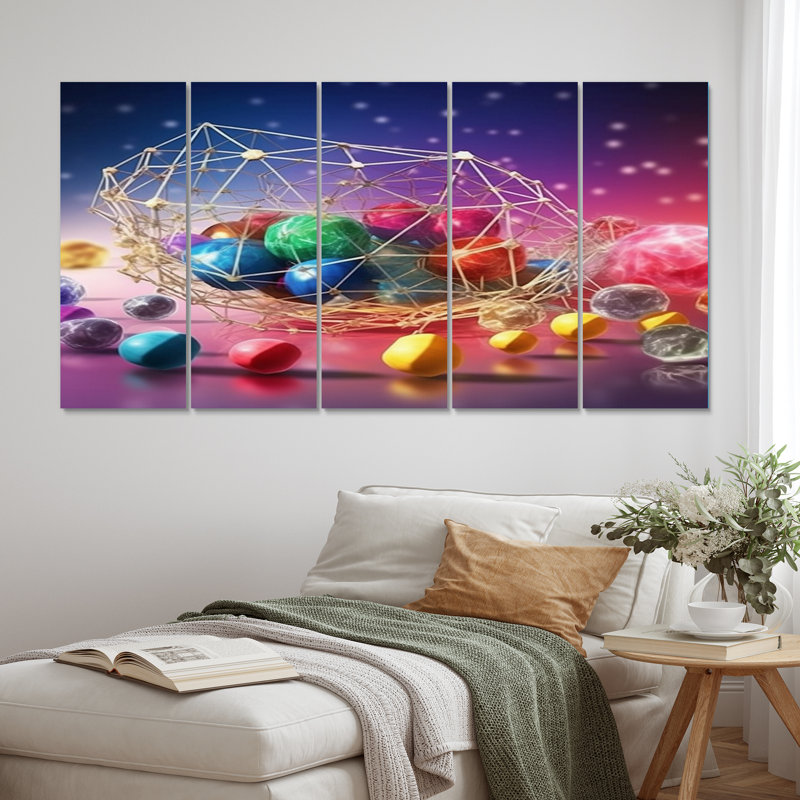 Latitude Run® Abstract Light Infinity Matrix III 5 Pieces | Wayfair