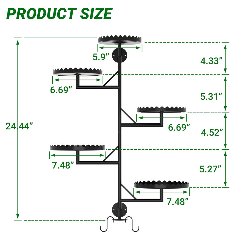 Arlmont & Co. Rotating 5-Tier Window Plant Shelves - Stylish Indoor ...