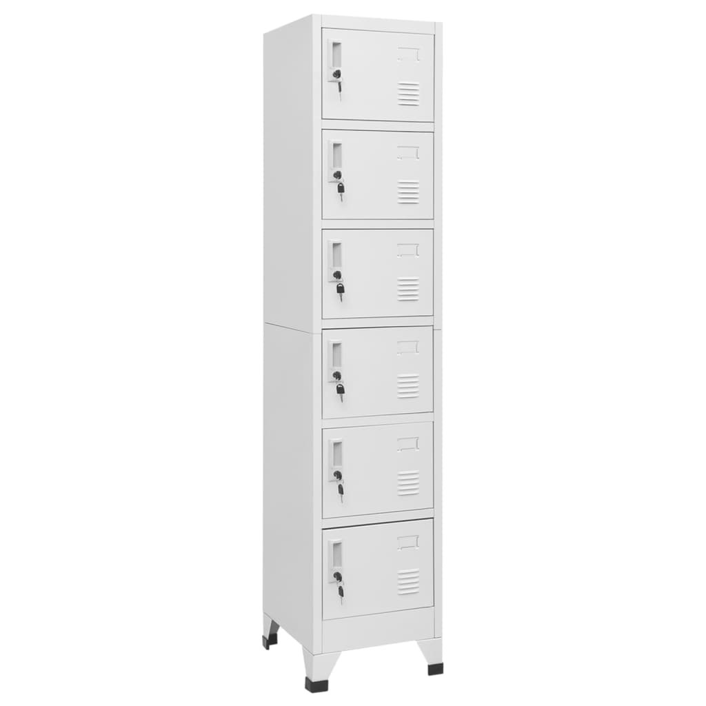 Inbox Zero Locker Cabinet - Light Gray 15”X15.7”X70.9” Steel Storage ...