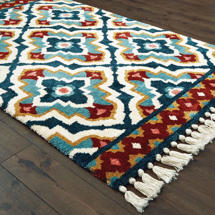 Bungalow Rose Nell Hand Tufted Geometric Rug | Wayfair