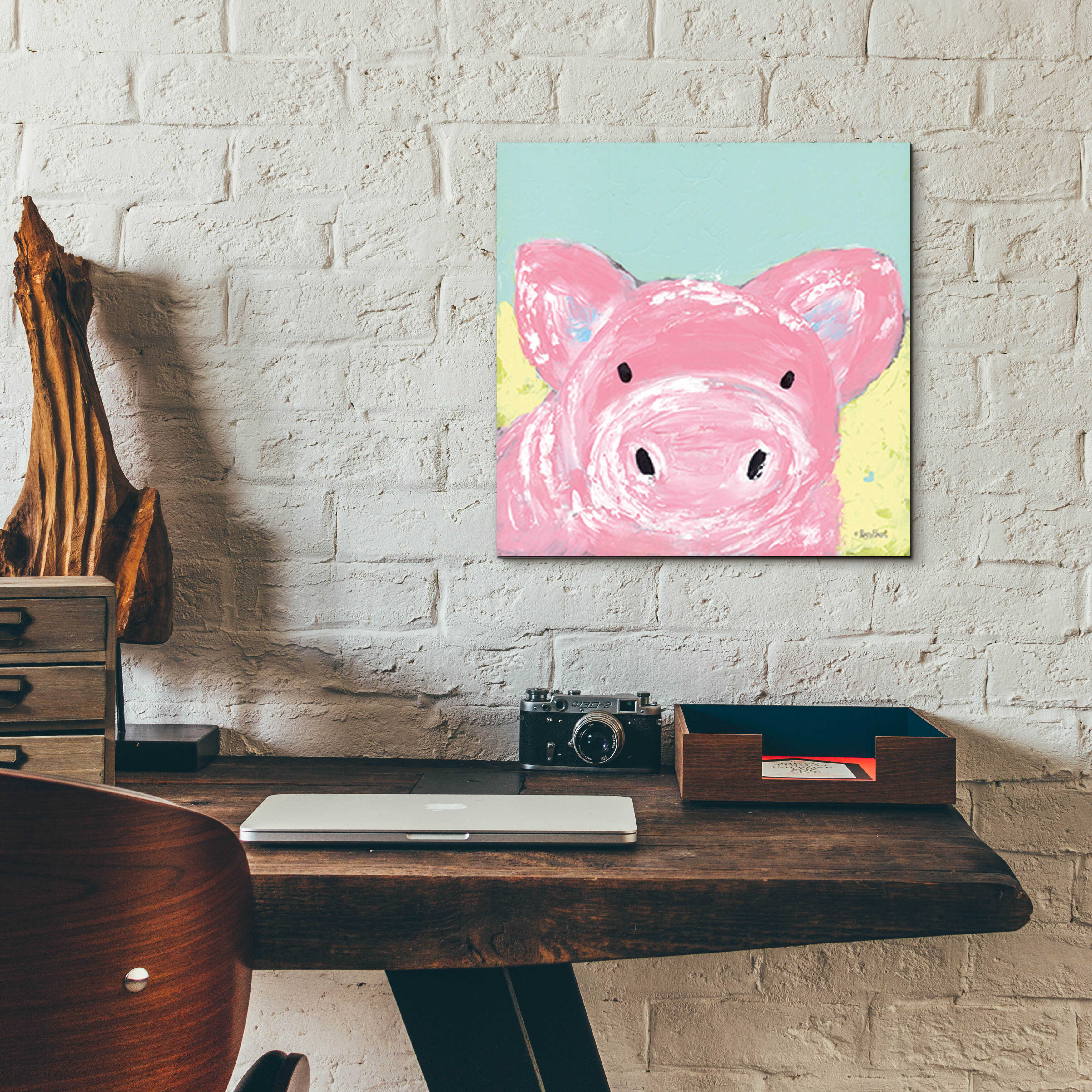 August Grove® 'Oink' by Roey Ebert, Acrylic Glass Wall Art | Wayfair