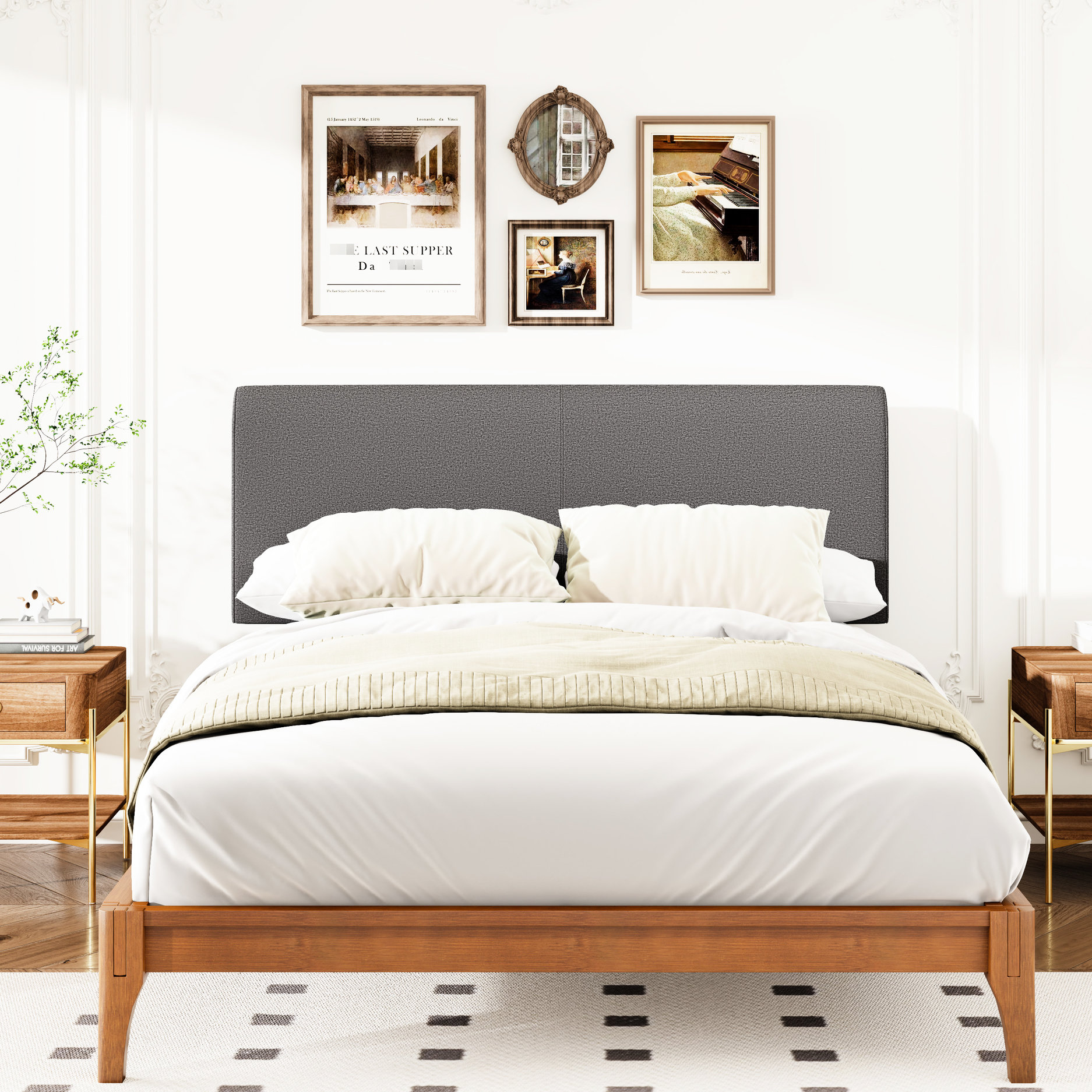 Corrigan Studio® Solid Dry King Size 12 Inch Platform Bed, Curved ...