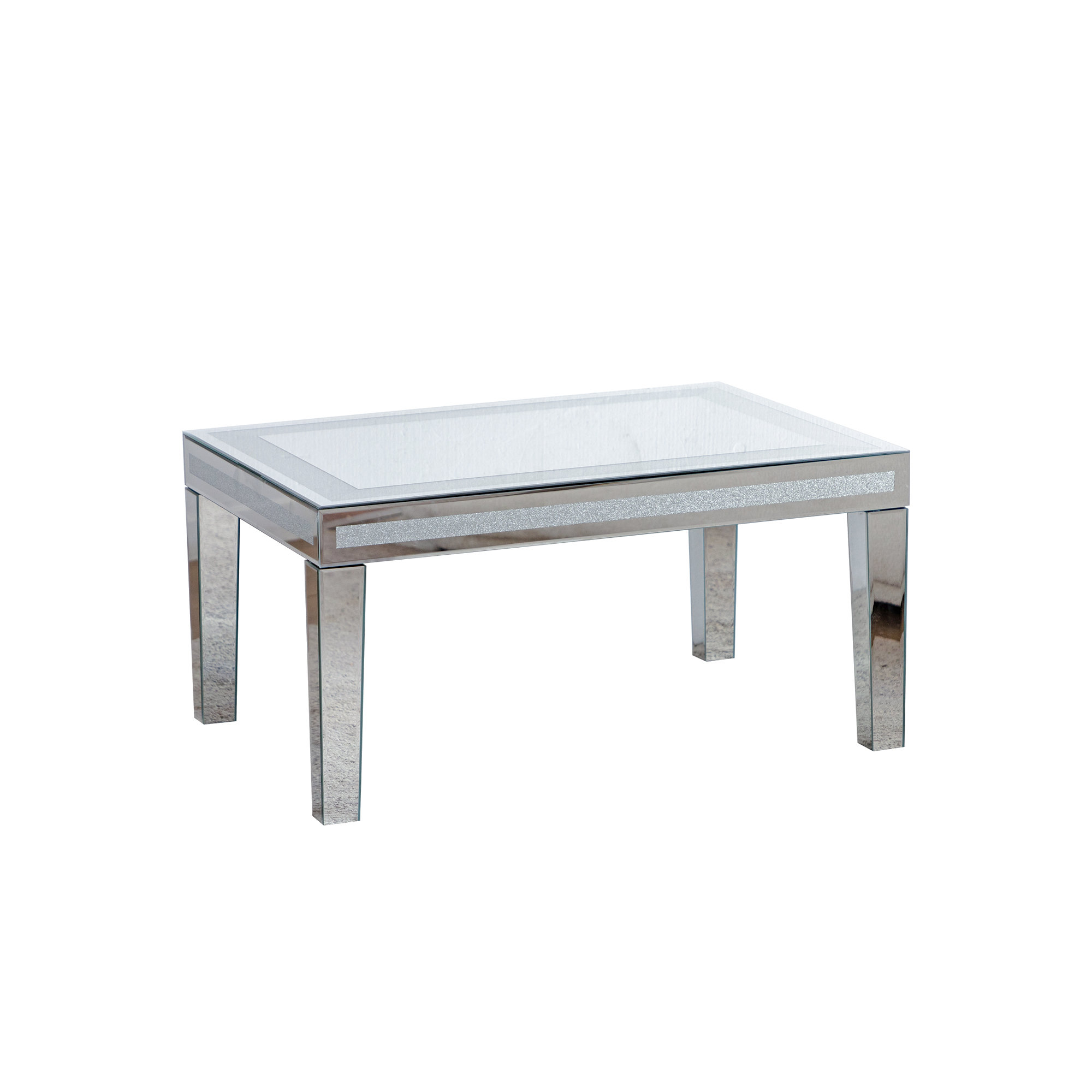 Mercer41 Silver Coffee Tables For Living Room With Dazzling Crushed ...