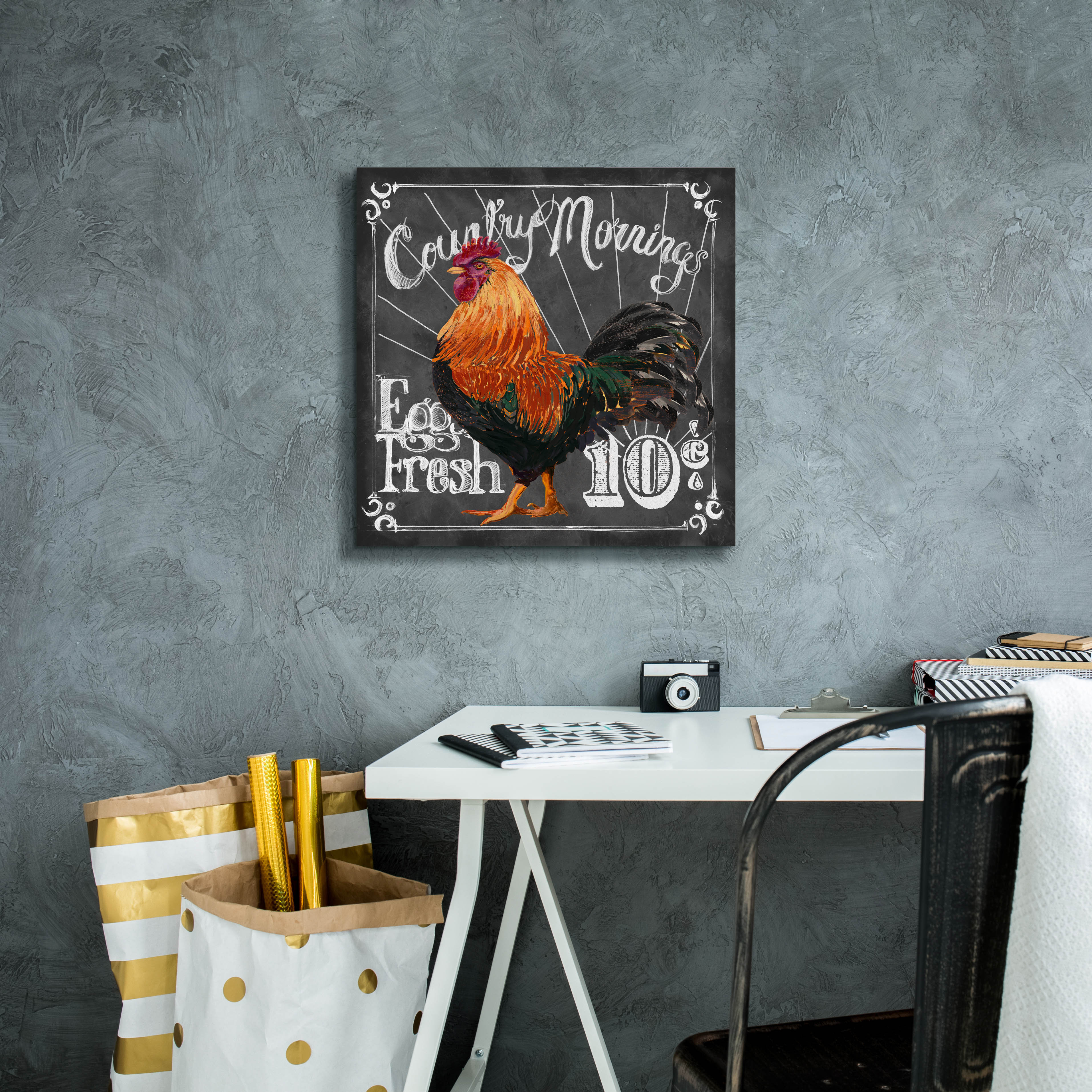 August Grove® 'Rooster On Chalkboard 1' by Art Licensing Studio Canvas Wall Art | Wayfair