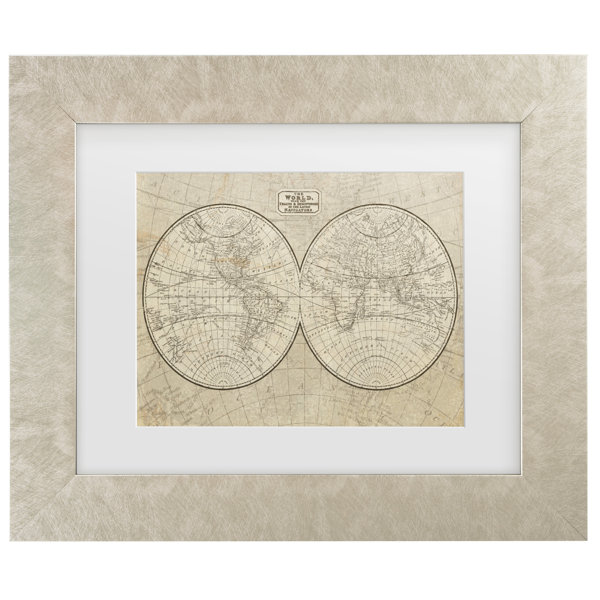 Williston Forge World Map Expanded Framed On Canvas by Wild Apple ...