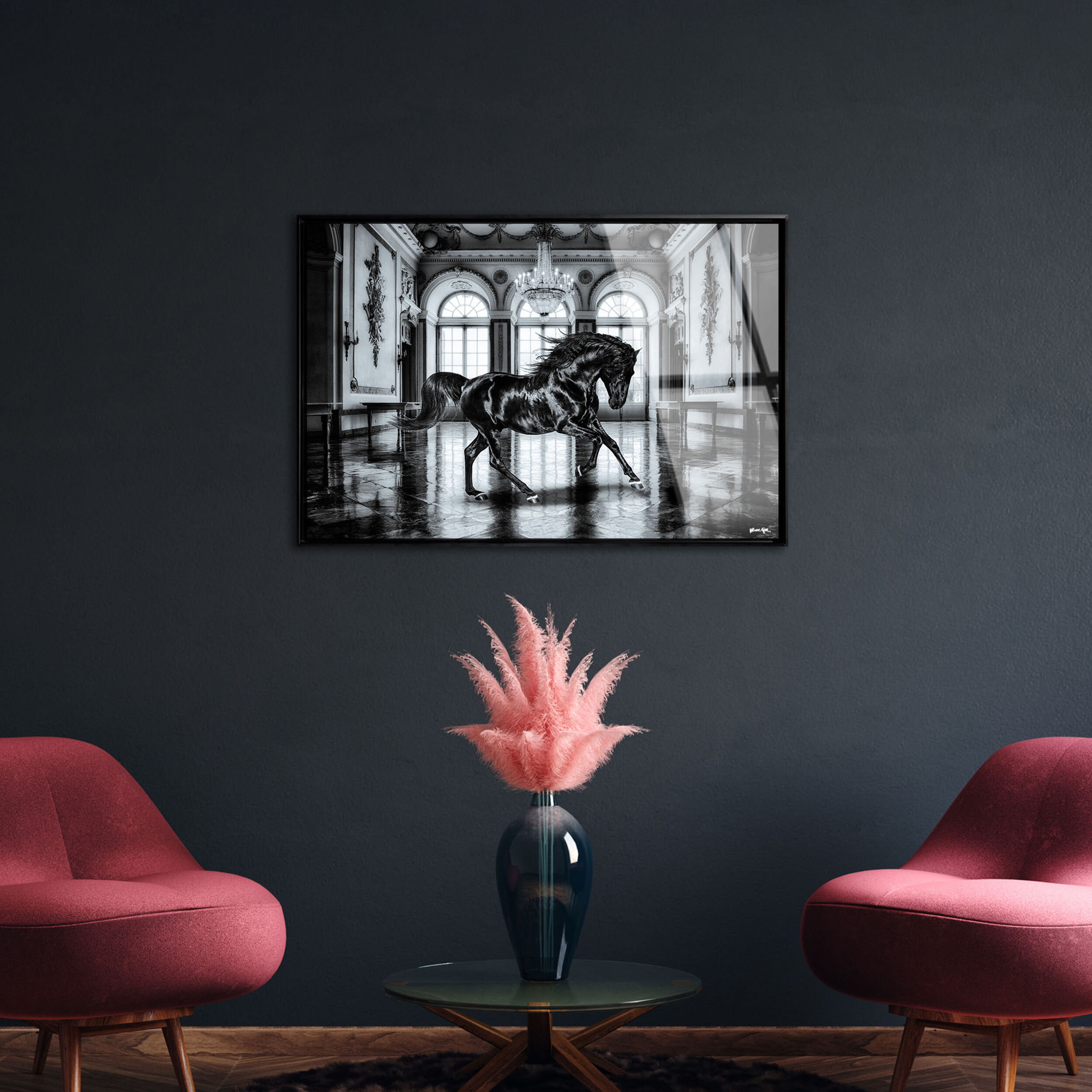 Oliver Gal Ballroom Strut Horse Framed Acrylic | Wayfair