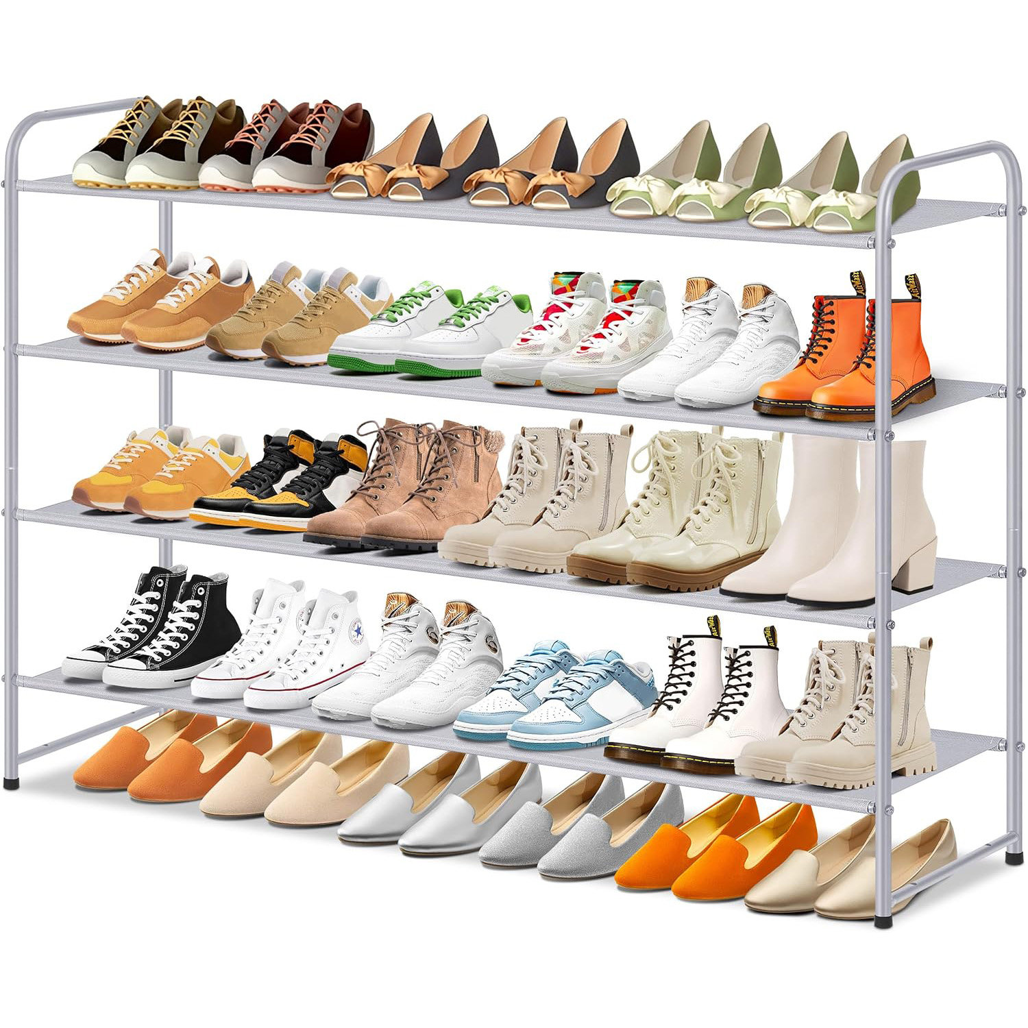 17 Stories 4-Tier Long Shoe Rack Organizer For Closet, Stackable Wide ...