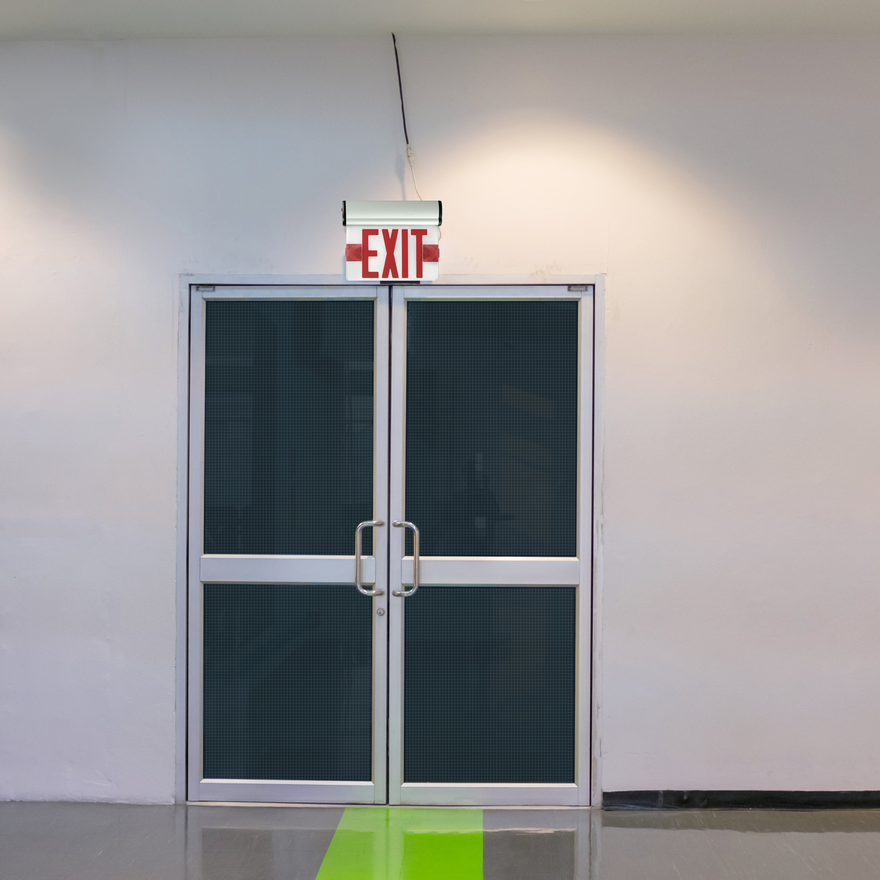 Medinah Power LED Emergency Edge-Lit Exit Sign - Red Letters - 120 ...