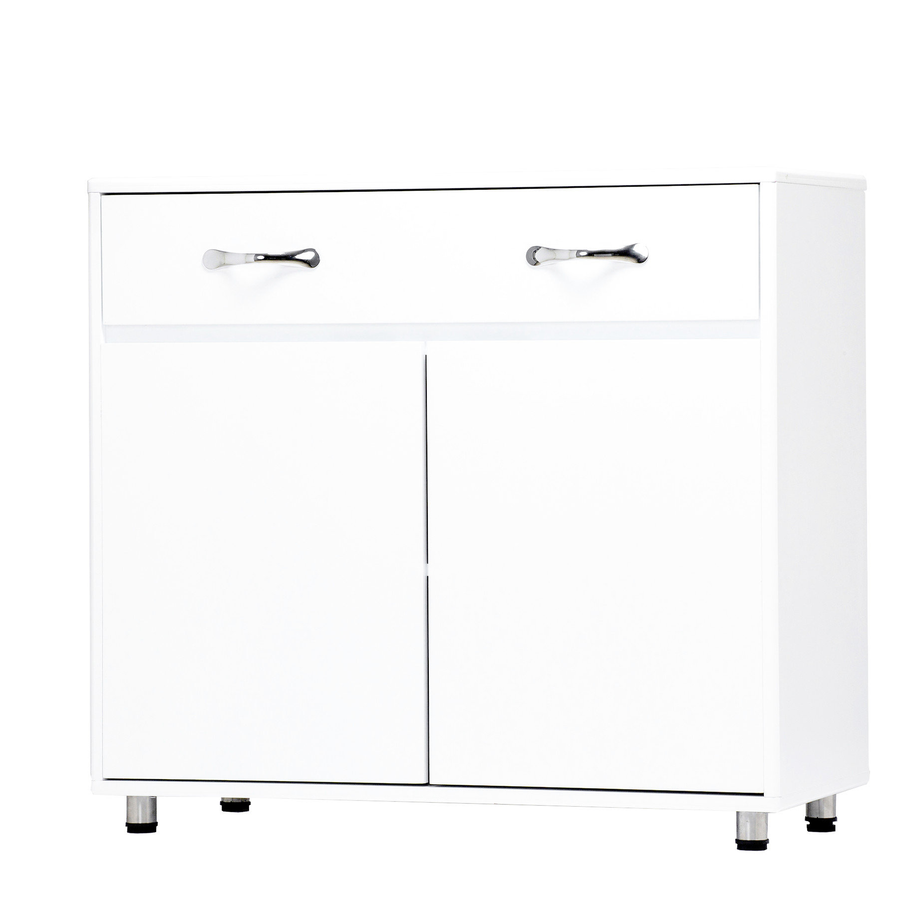 Latitude Run® Two Door Side Table - White: Versatile For Various Rooms ...