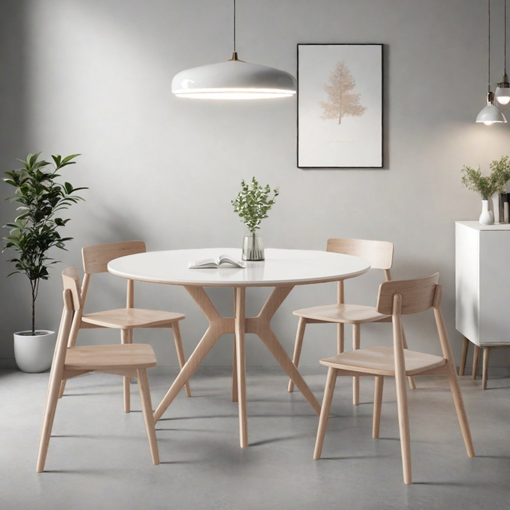 Elamer Nordic style simple round dining table set | Wayfair