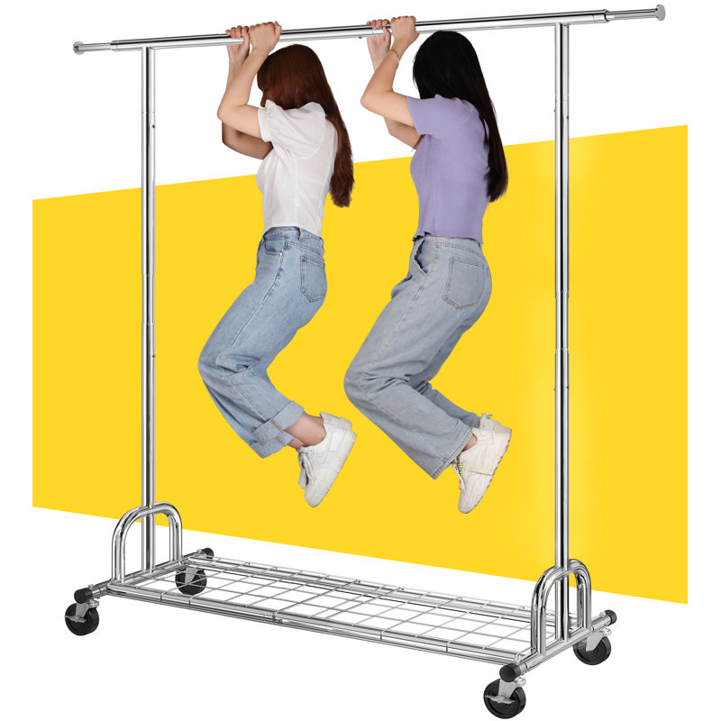 Rebrilliant Mardelle 460 LBS Clothes Hanging Rack Metal Clothes Rack ...