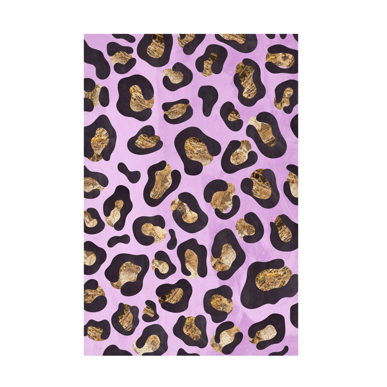 Mercer41 Gold Leopard Print Pink On Canvas by Sarah Manovski Print ...