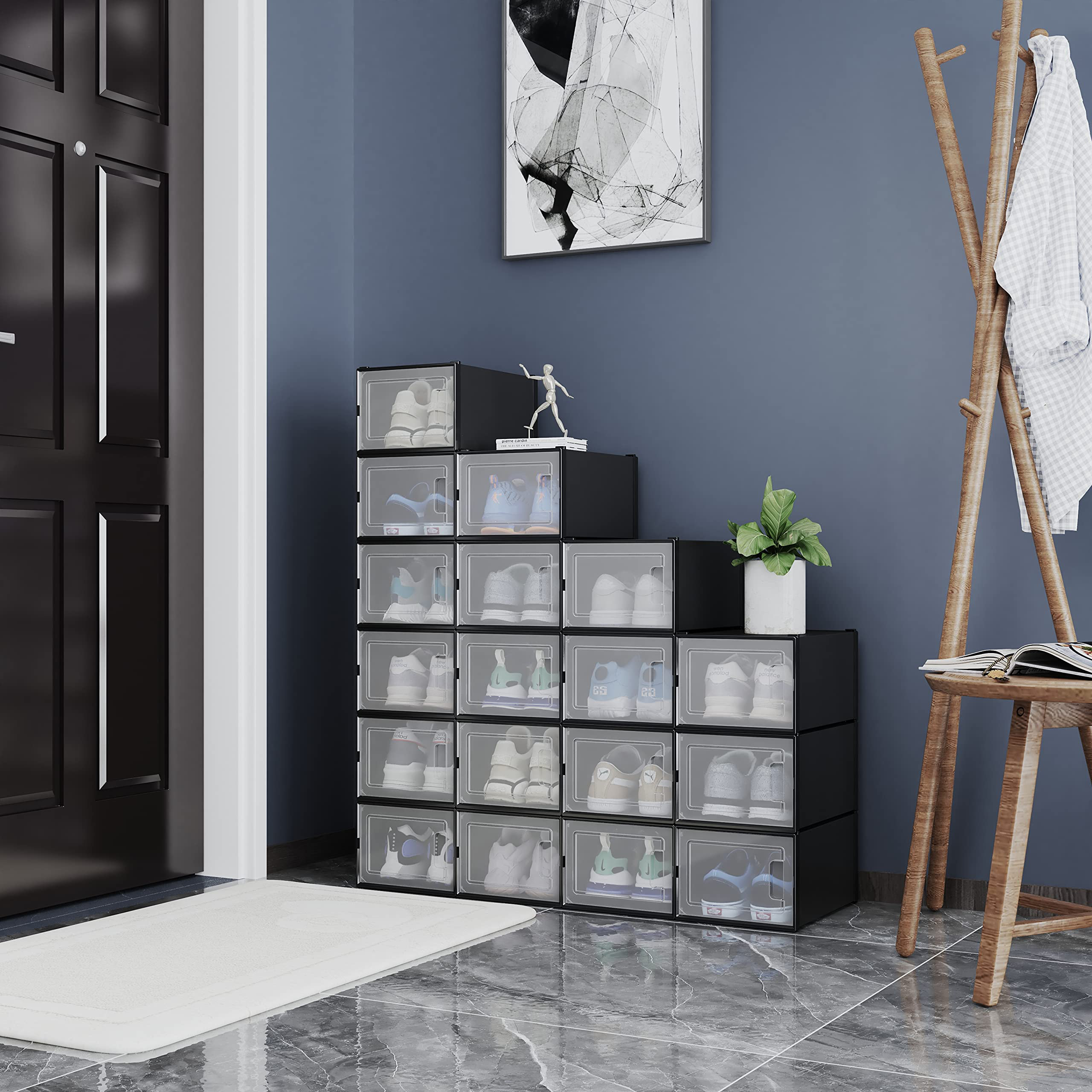 Rebrilliant Stackable Shoe Storage Organizers And Containers - 18 PCS ...