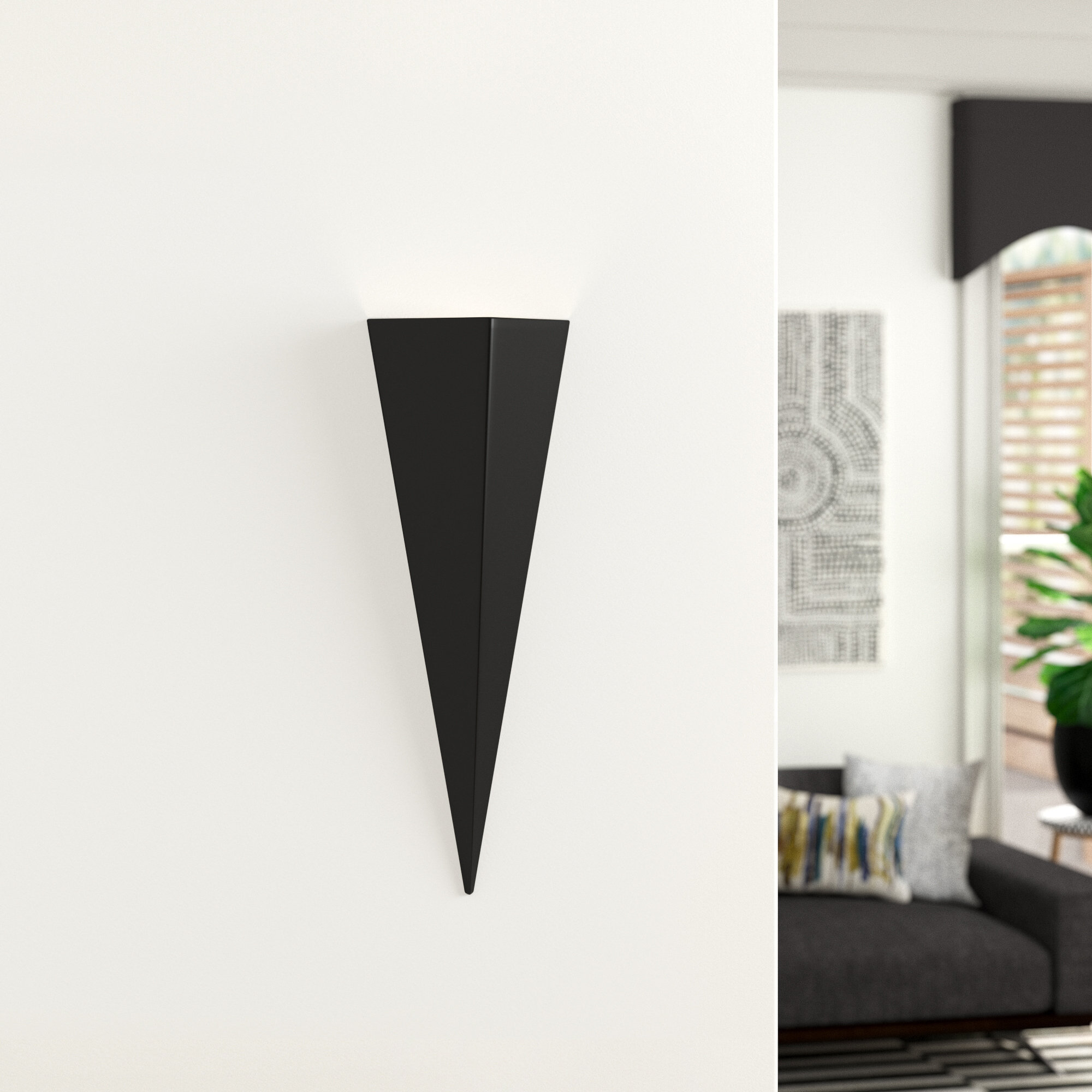 Wade Logan® Annah 1 - Light Dimmable Matte Black Corner Wall Light ...