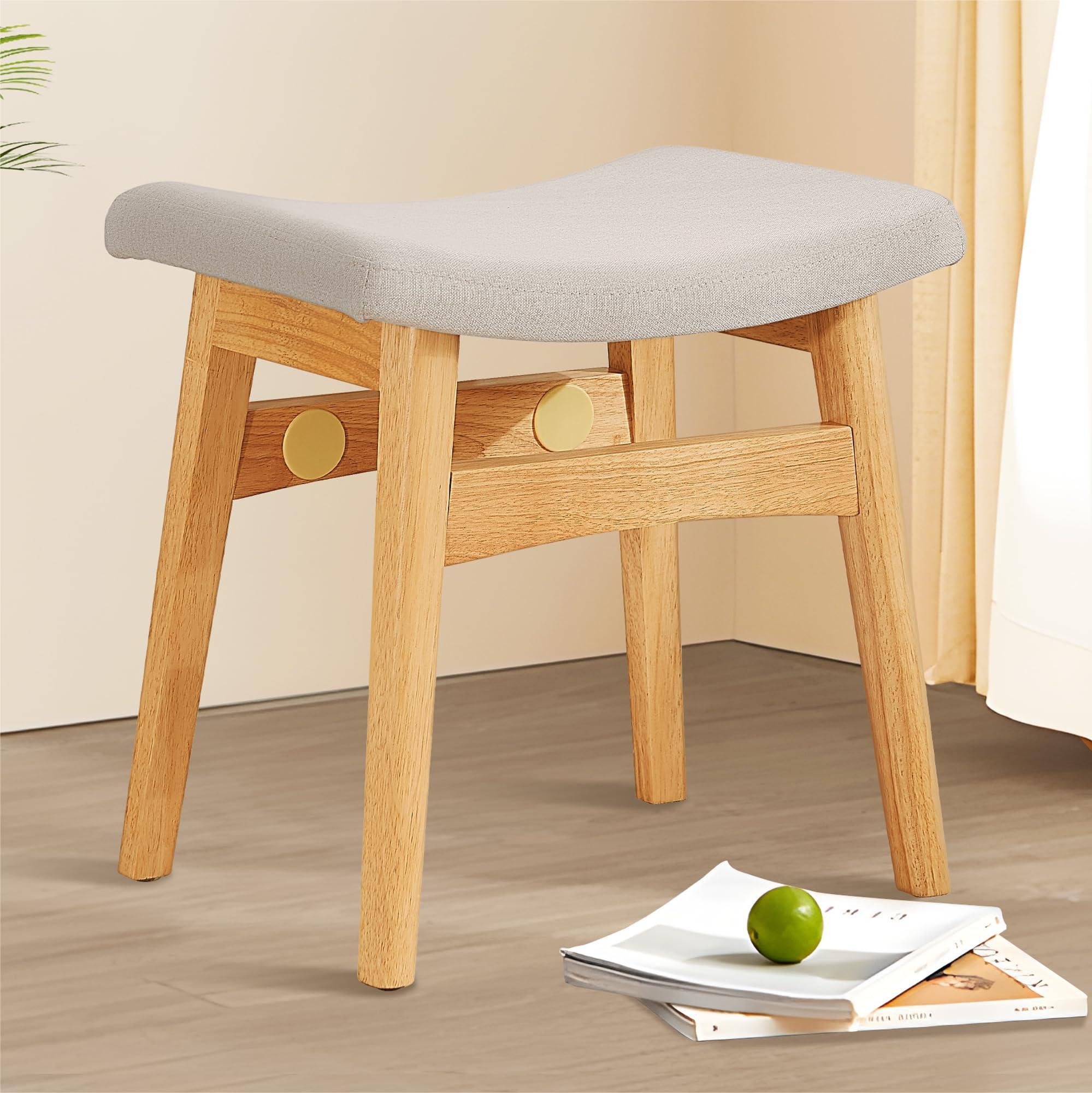 Red Barrel Studio Saddle Cushion Foot Stool, Modern Vanity Bench ...