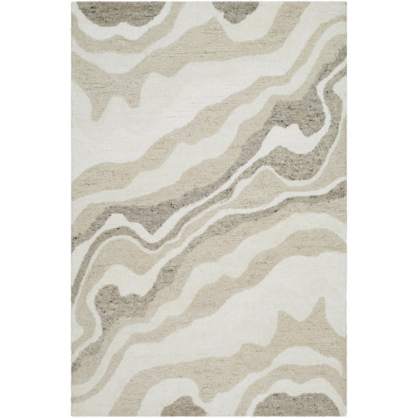 Wrought Studio Esain Hand Tufted Wool Abstract Rug | Wayfair