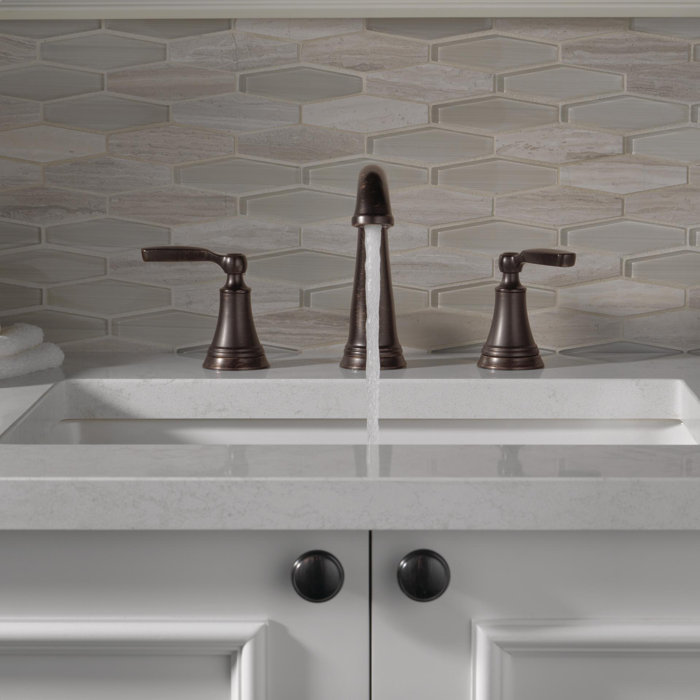 Delta Woodhurst Widespread Bathroom Faucet 3 Hole, 2-handle Bathroom ...