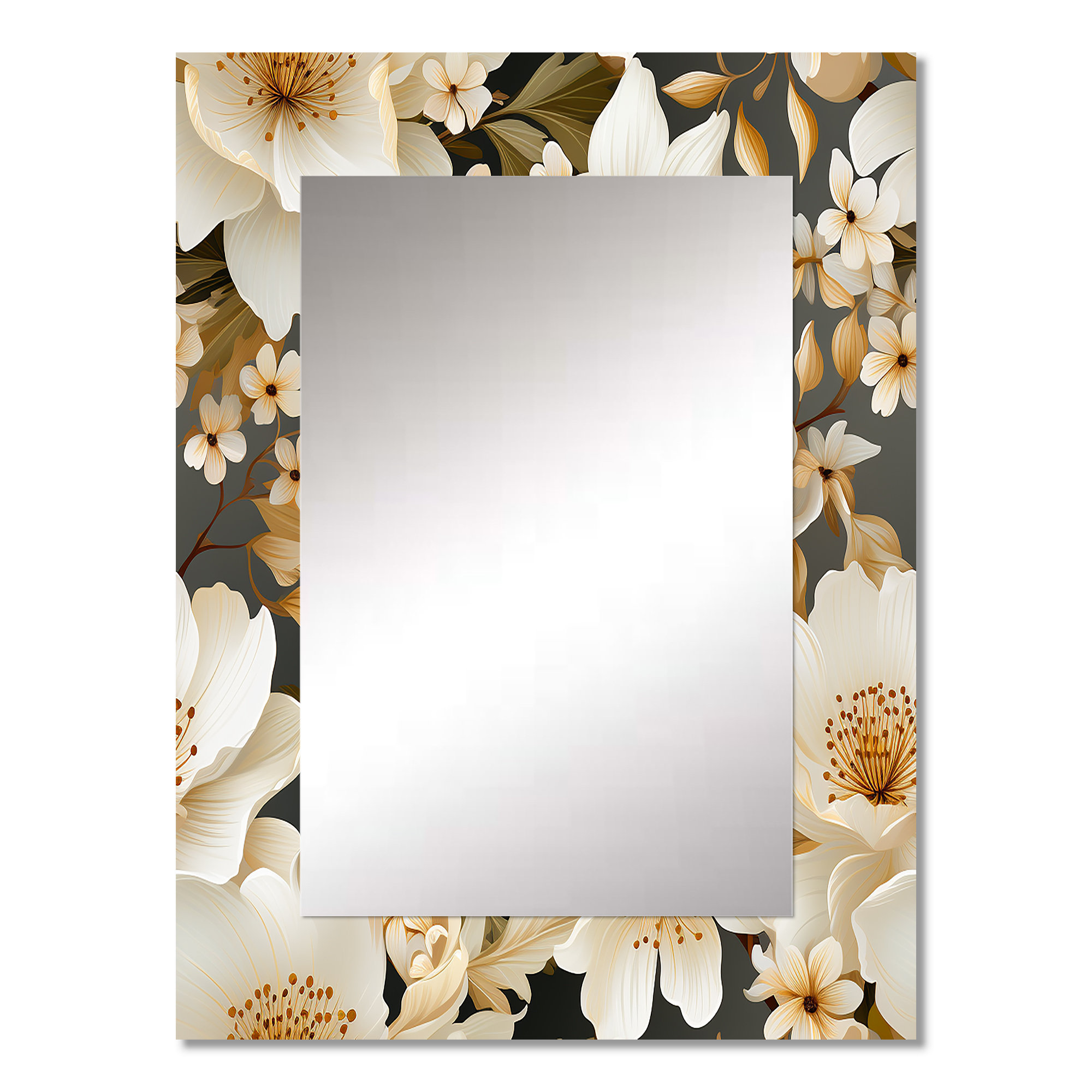 Bungalow Rose White Playful Flower Enchantment - Floral Mirror Wall ...