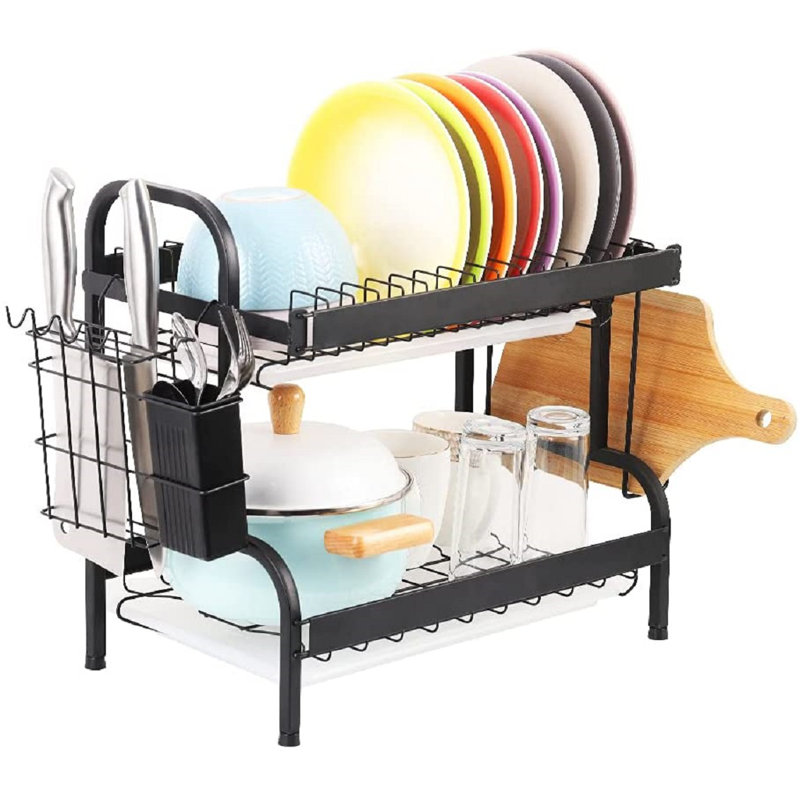 Haitral 2-Tier Compact Steel Dish Rack & Reviews | Wayfair