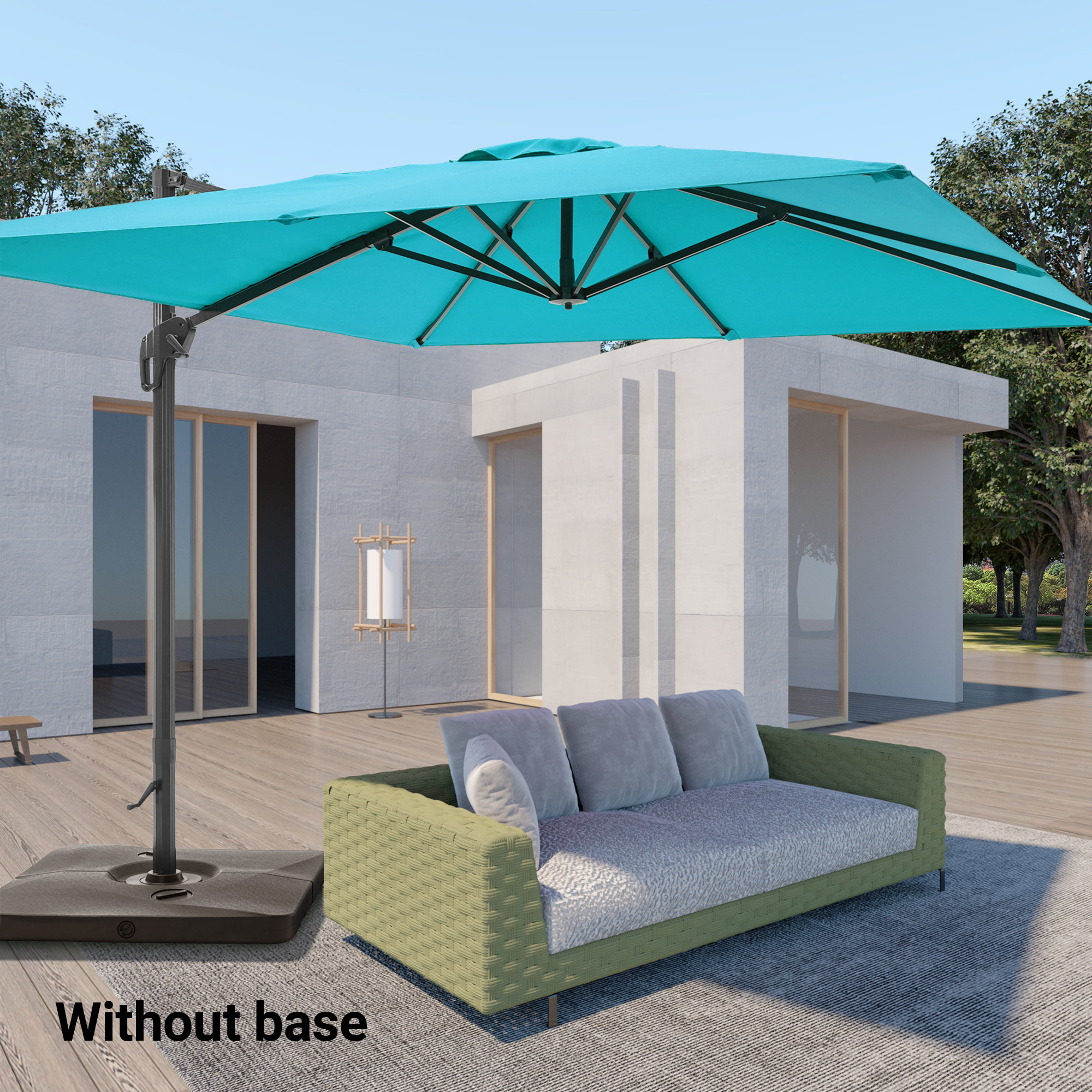 Island Umbrella 10FTx10FT Square Cantilever Patio Umbrella 360 ...