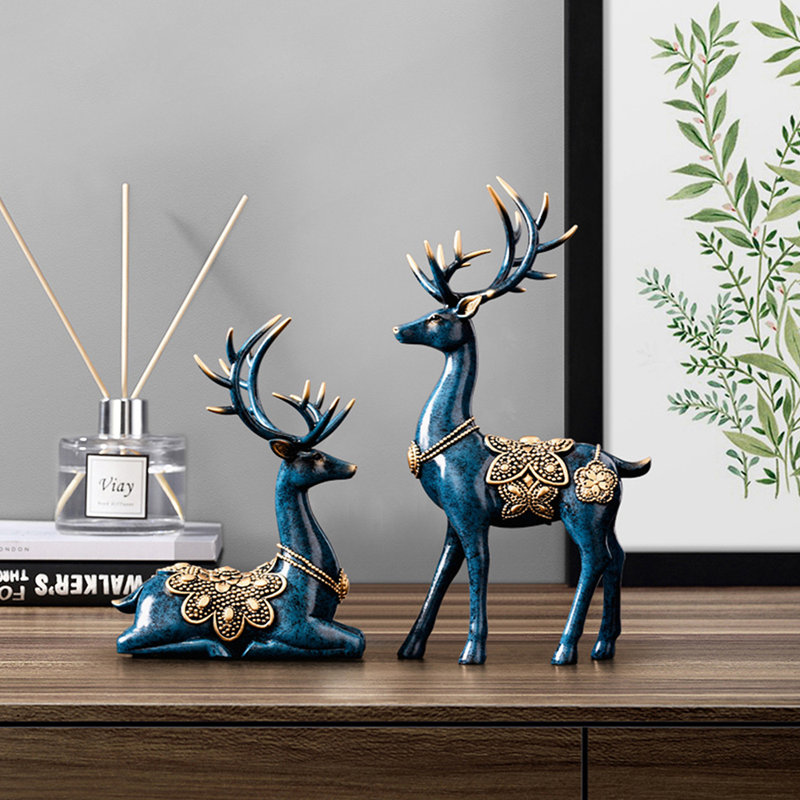The Holiday Aisle® Modern 11" Large Deer Decorations Christmas Reindeer ...