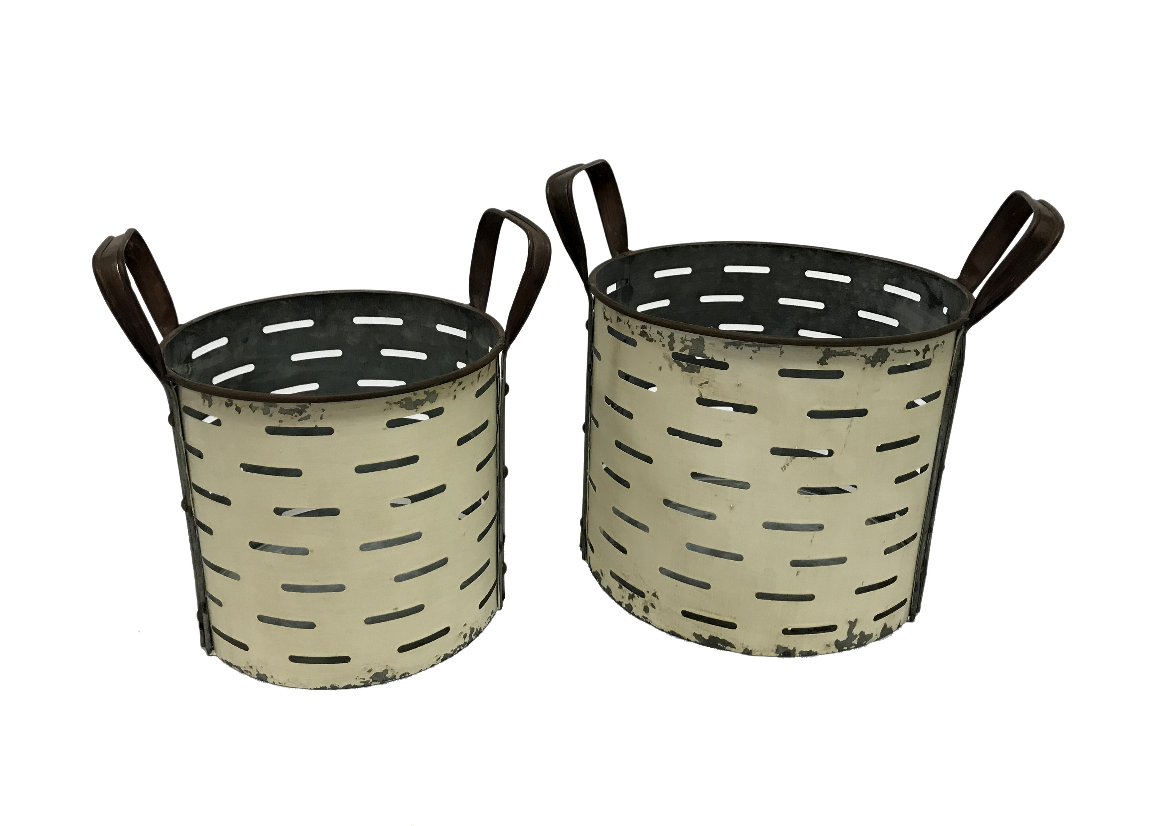 Gracie Oaks Metal/Wire 2 Pieces Bucket Set | Wayfair