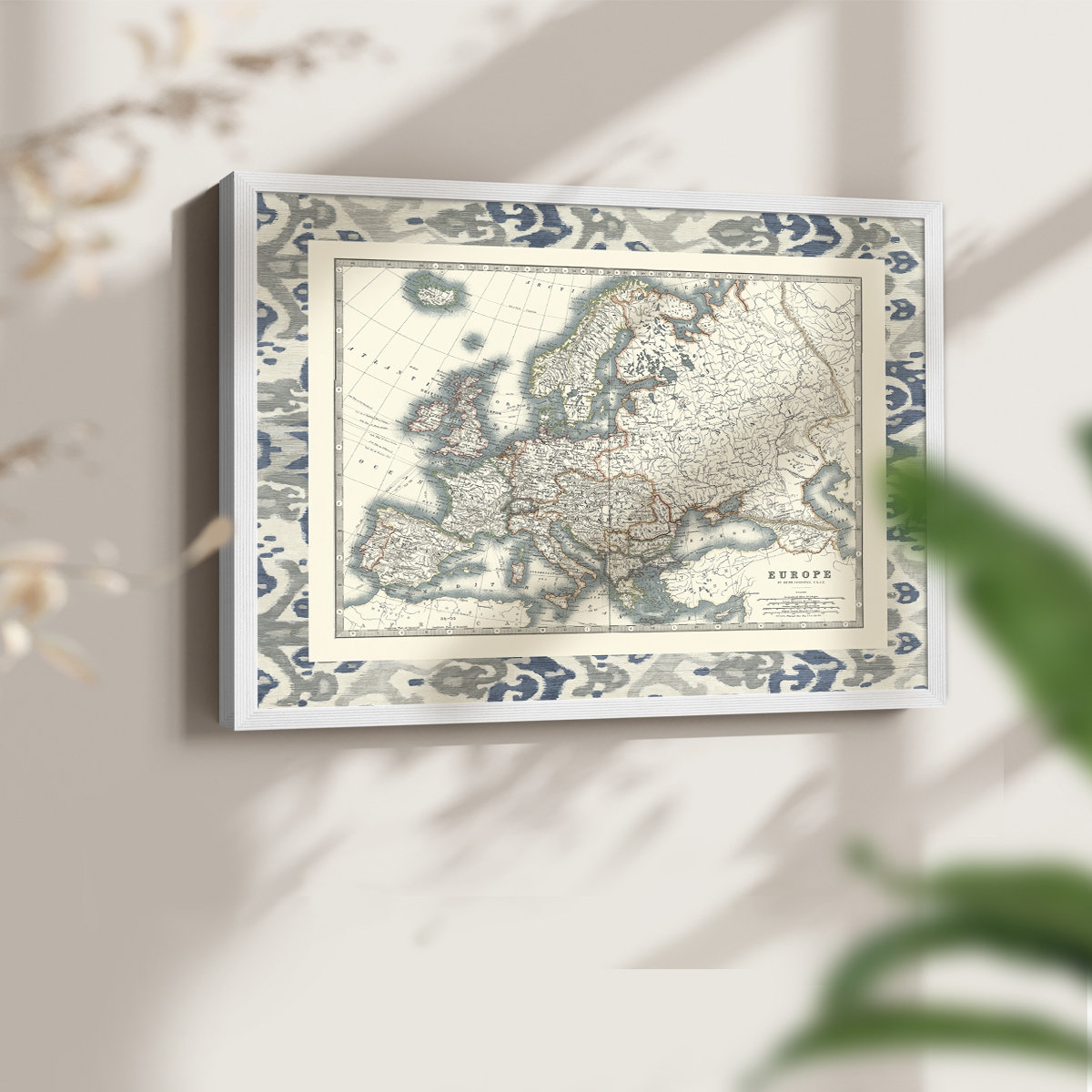 Williston Forge Bordered Map of Europe -Framed Print - Restickable ...