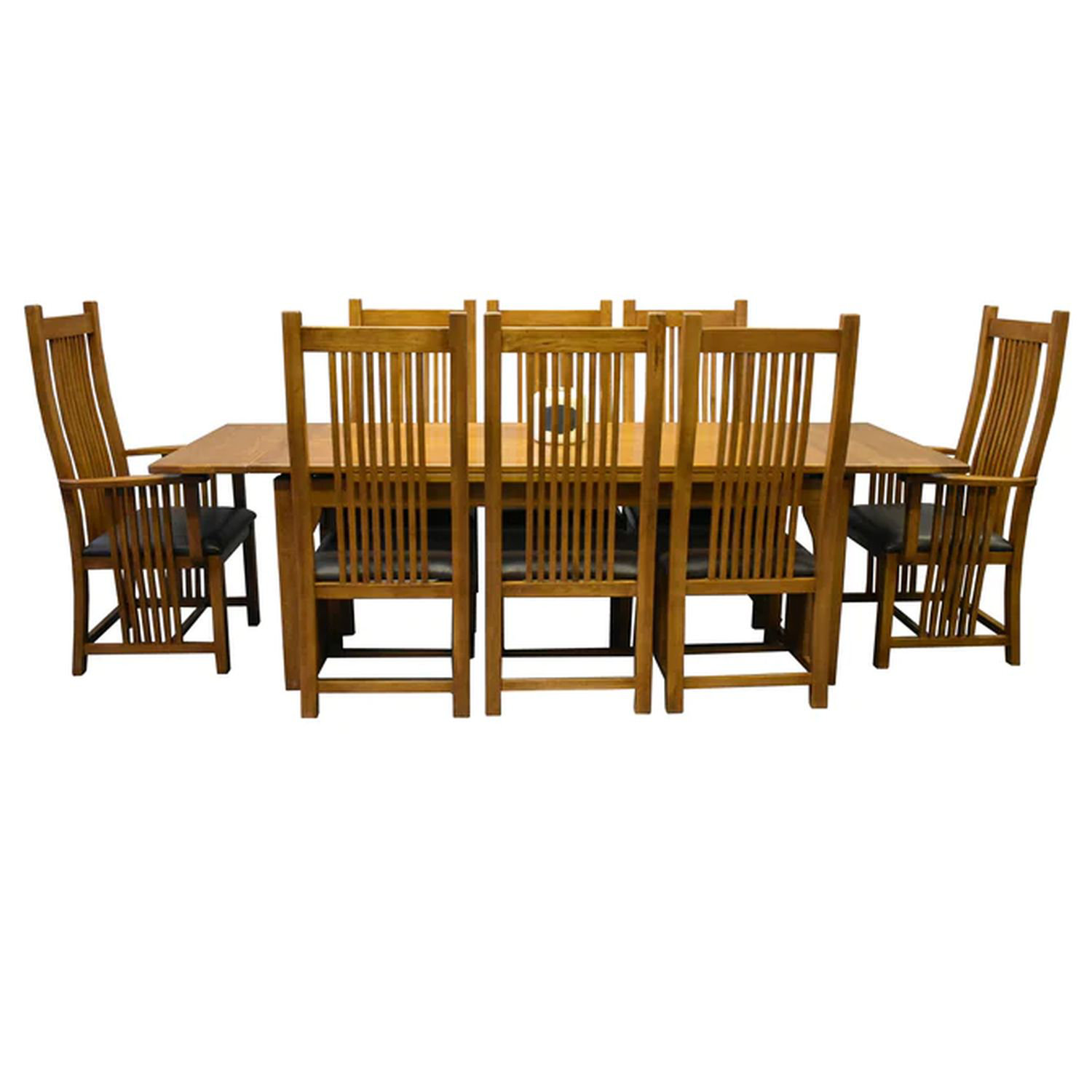 Crafters and Weavers Mission Stow Leaf Table & High Back Chair Dining ...