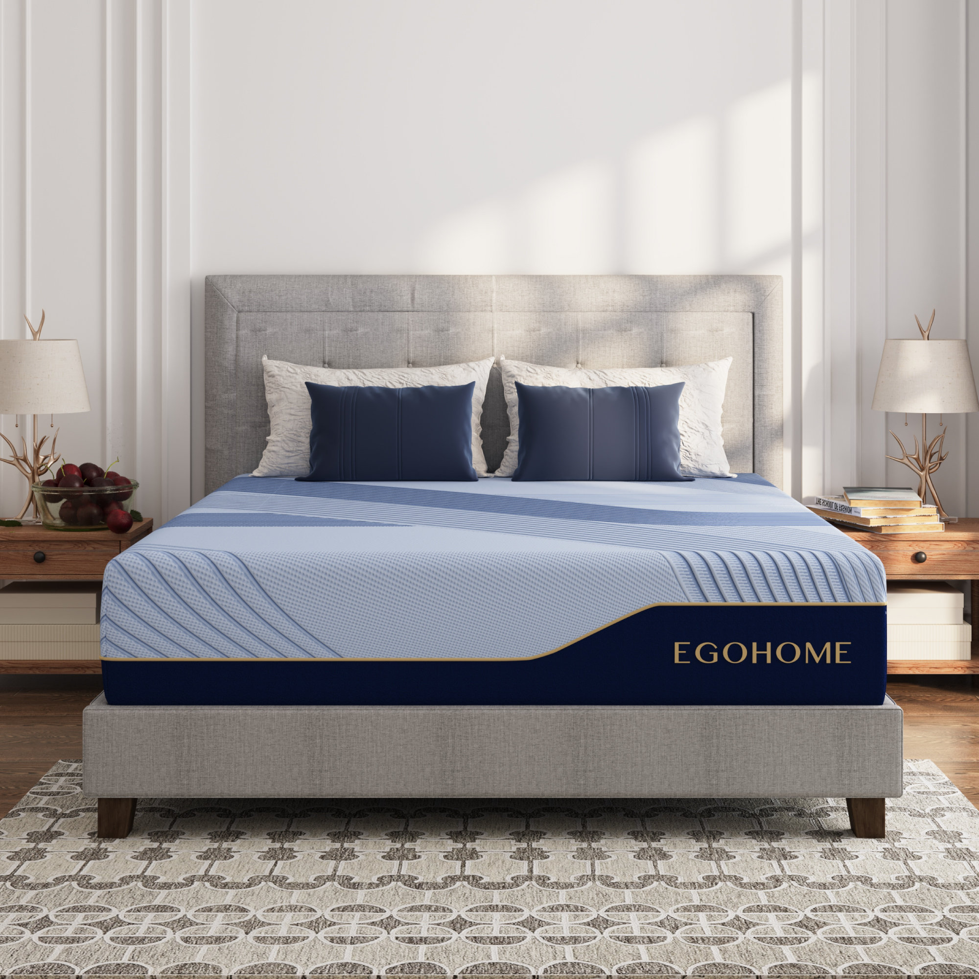 EGOHOME Medium Copper-Infused Gel Memory Foam Mattress in a Box ...