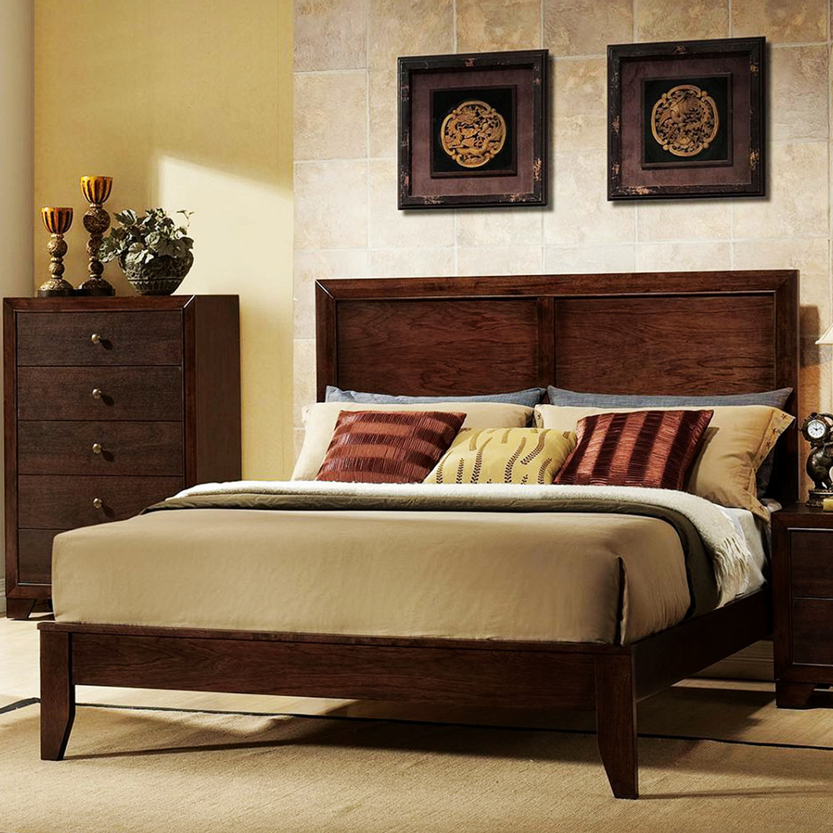 Red Barrel Studio Base de lit en bois avec tête de lit Nala - Wayfair ...