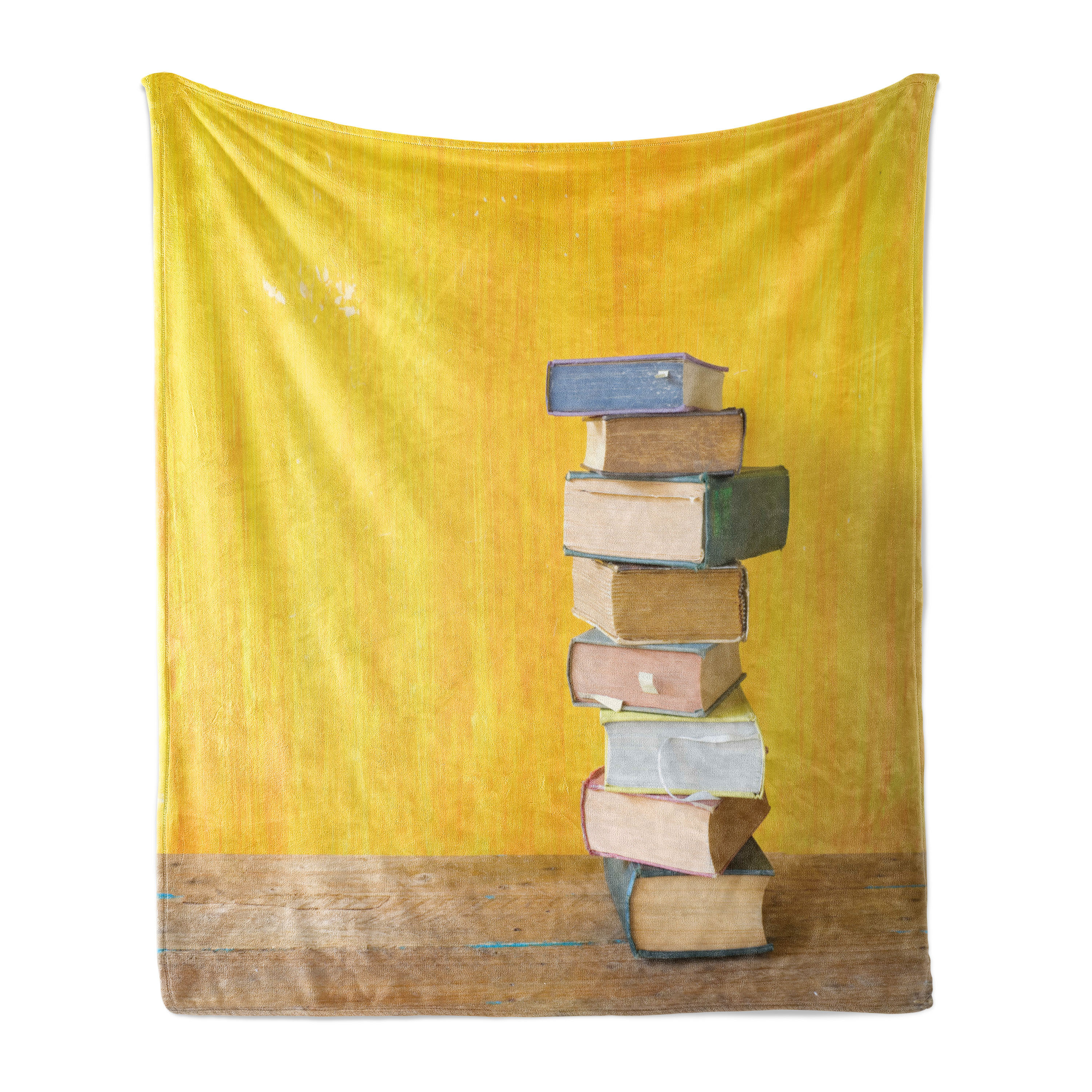 Ambesonne Books Fleece Throw Blanket Stack of Old Novels Photo ...